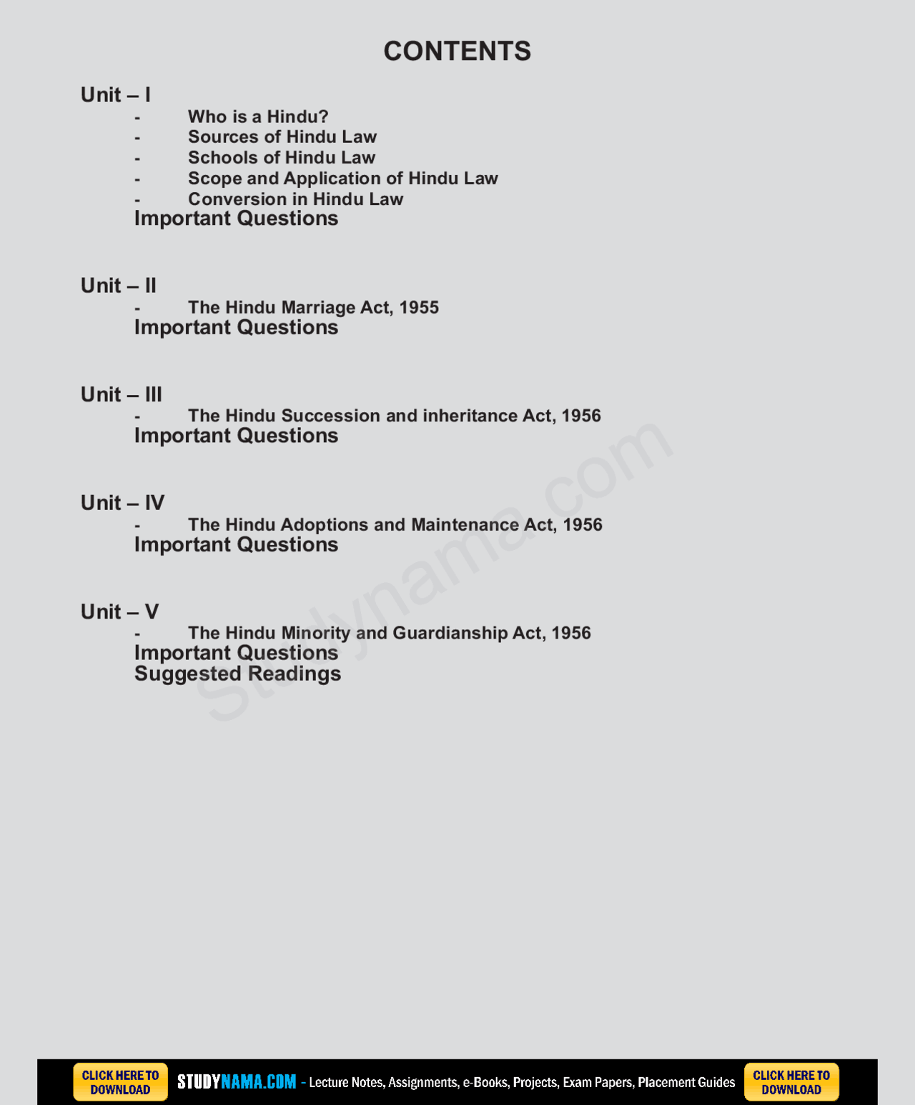 Hindu law notes by Manhattan - Docsity