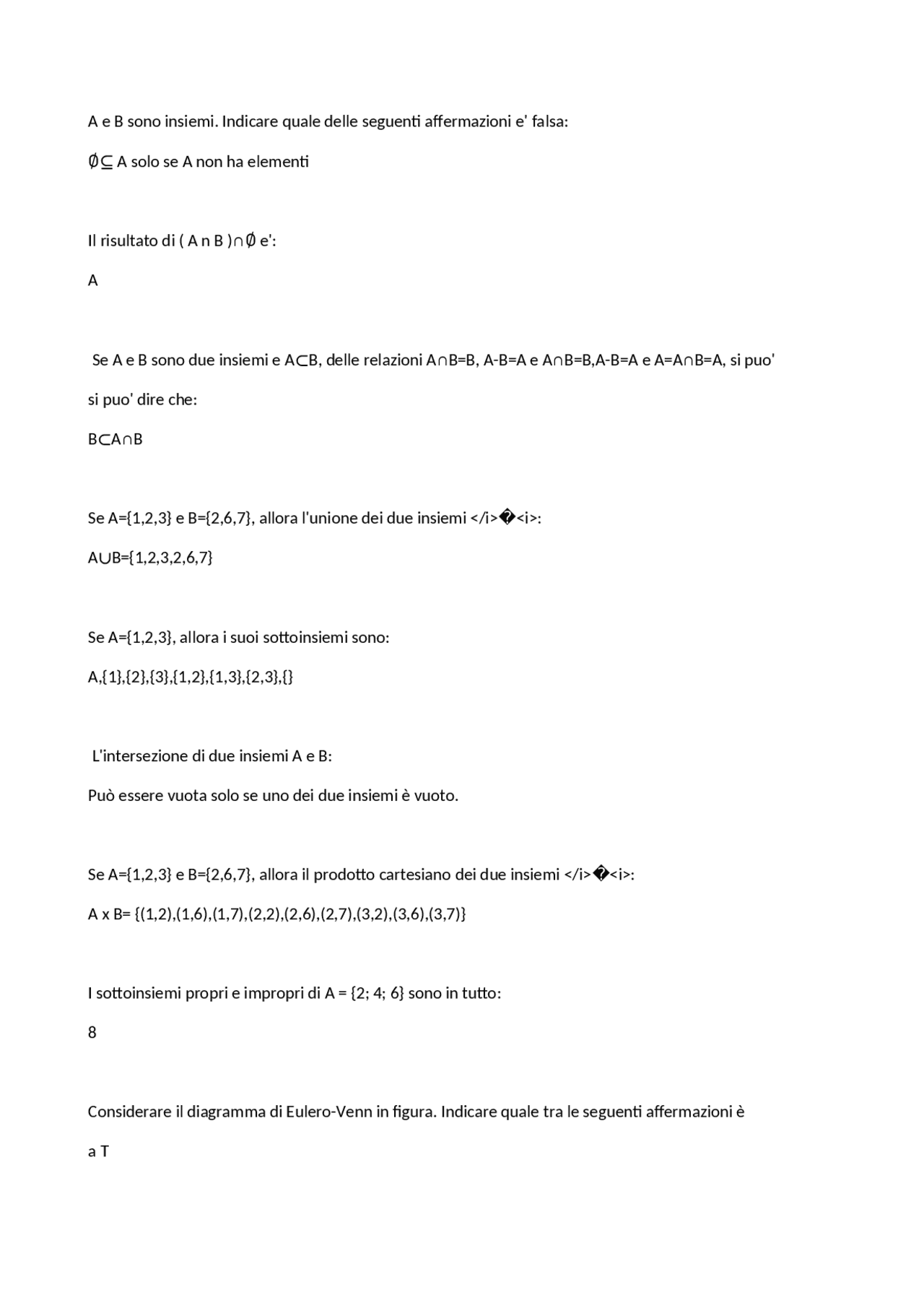 Prove Desame Algebra Pegaso Docsity