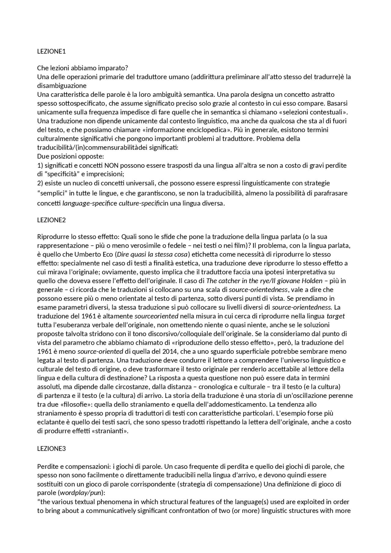 Tecniche Di Traduzione Docsity