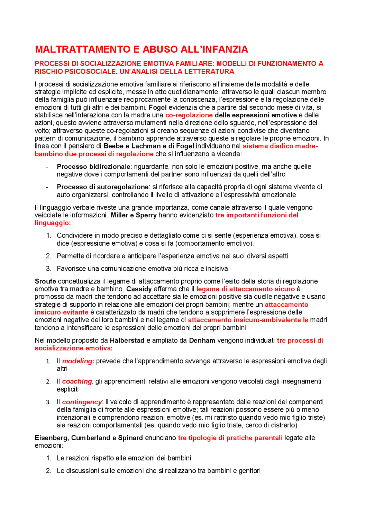 Maltrattamento E Abuso Allinfanzia Docsity