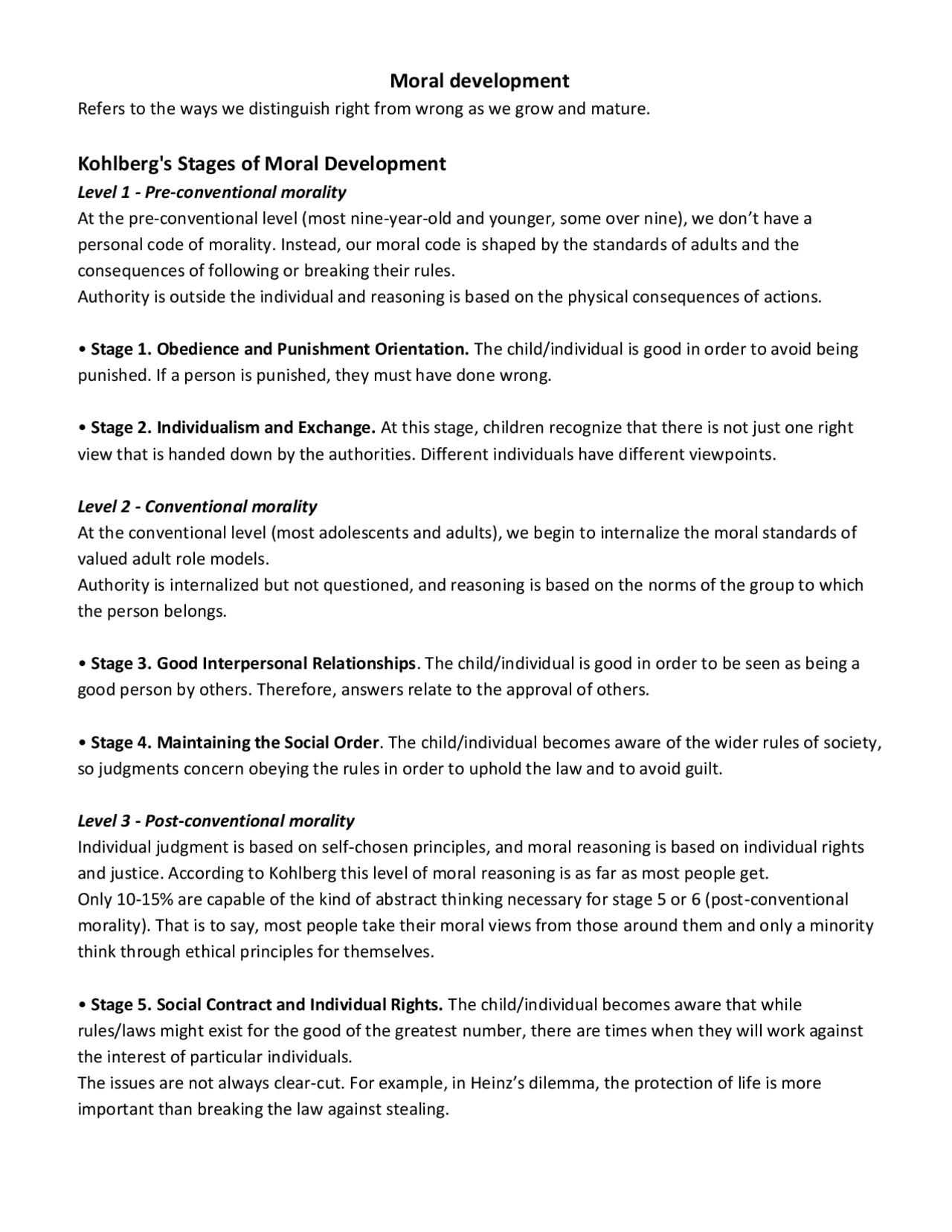 Moral development for university students 2020 - Docsity