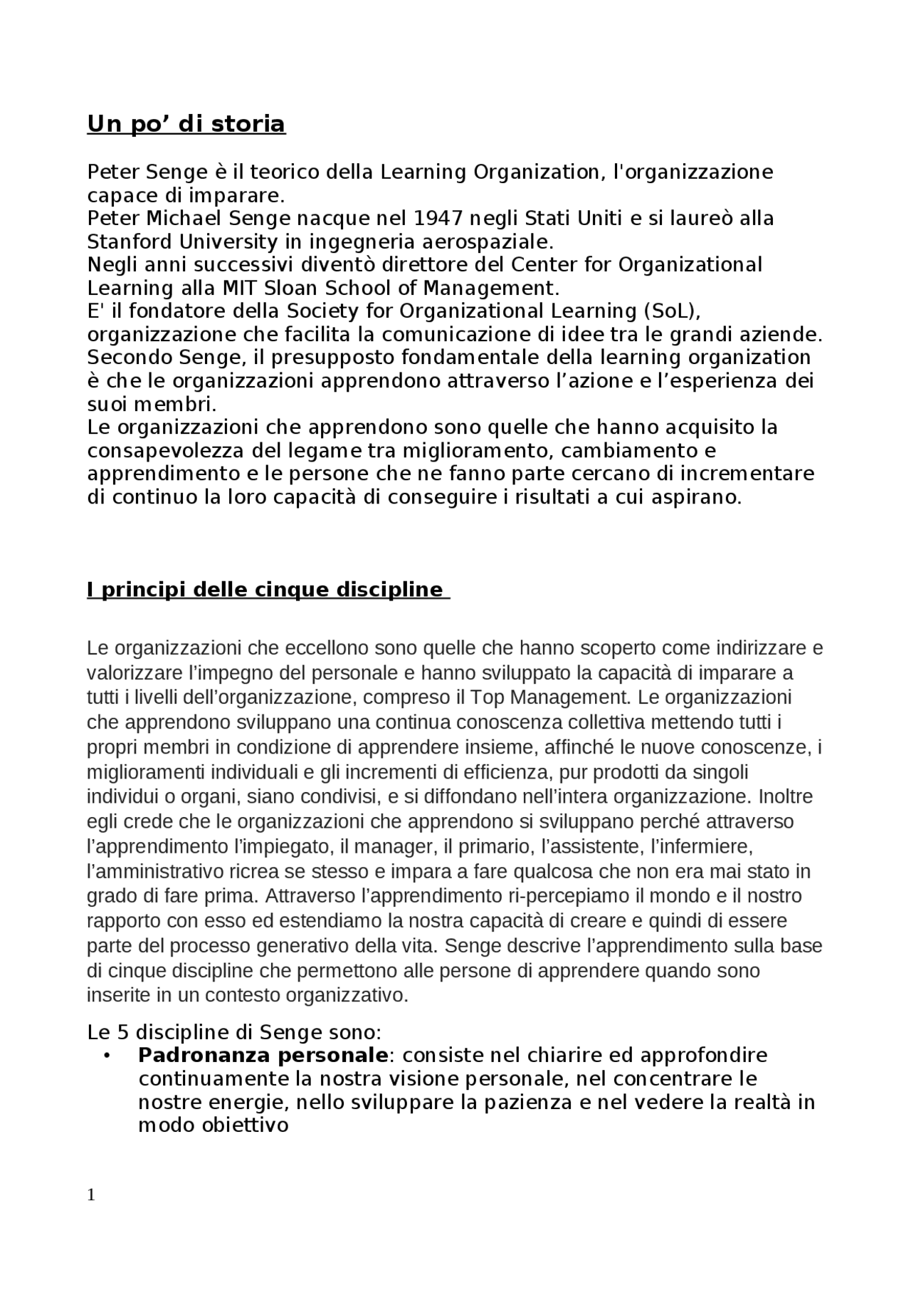 Peter Sange - Learning Organization - Docsity