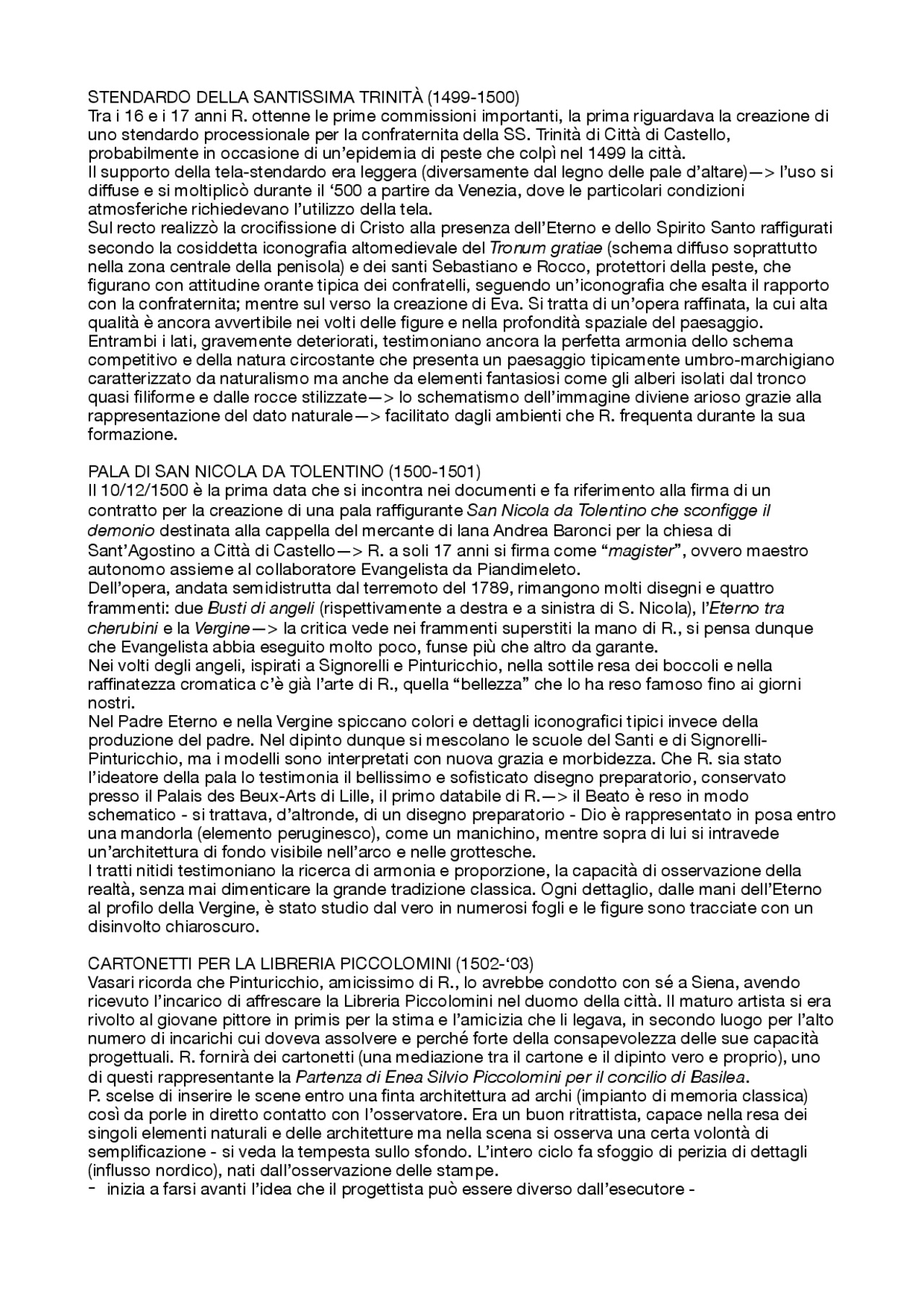 Corso monografico Raffaello, Alessandro Zuccari (Sapienza) - Docsity