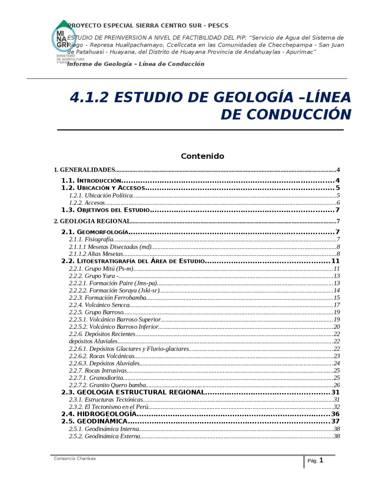 Estudios complementarios canal de regadío - Docsity