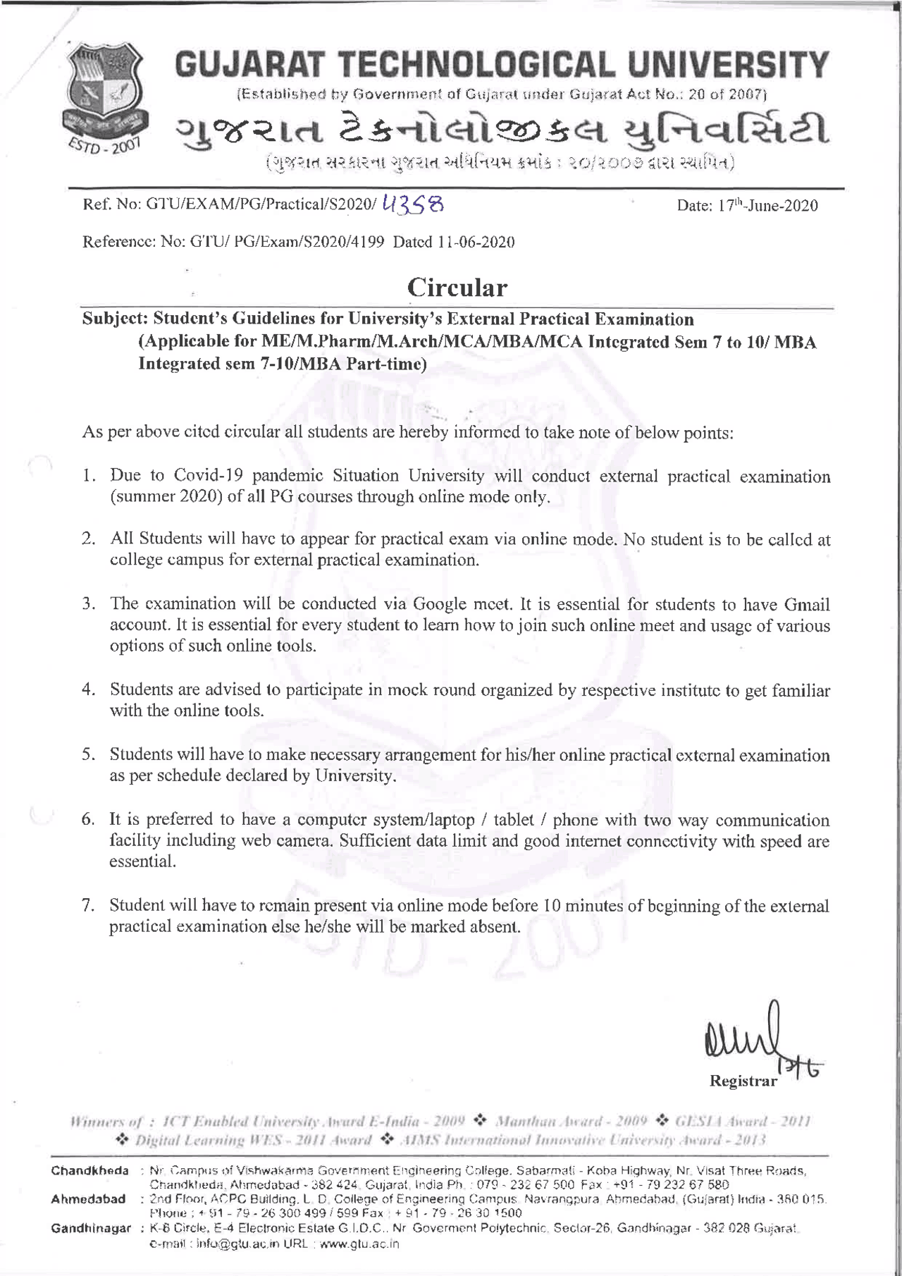 Guidelines for students of gtu - Docsity