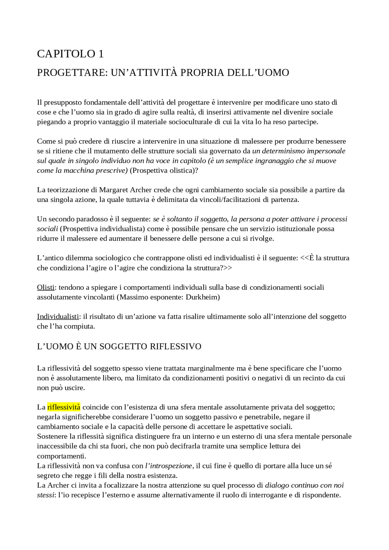 Riassunto Esame Sociologia Generale Carrà Unicatt Cap 1 Parte 1