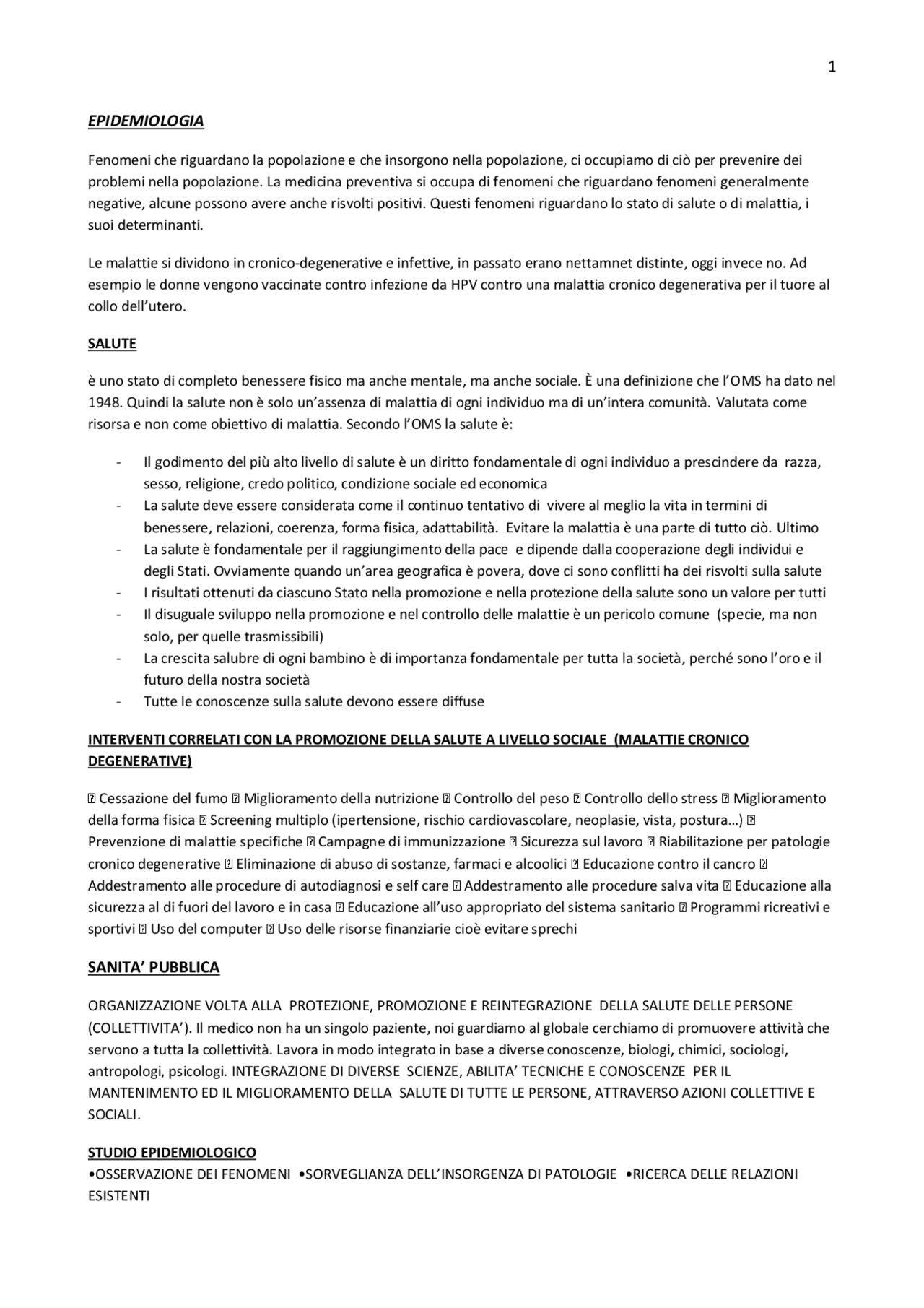 Dispense Epidemiologia Docsity