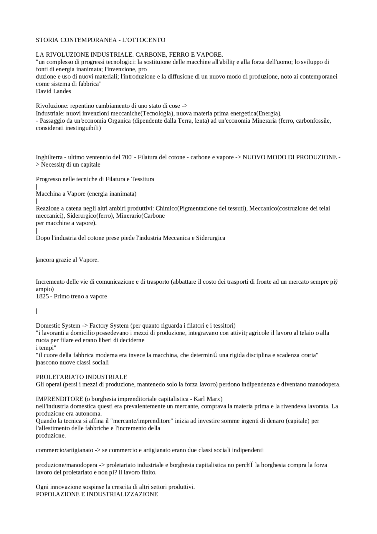 Appunti Storia Del Risorgimento Docsity