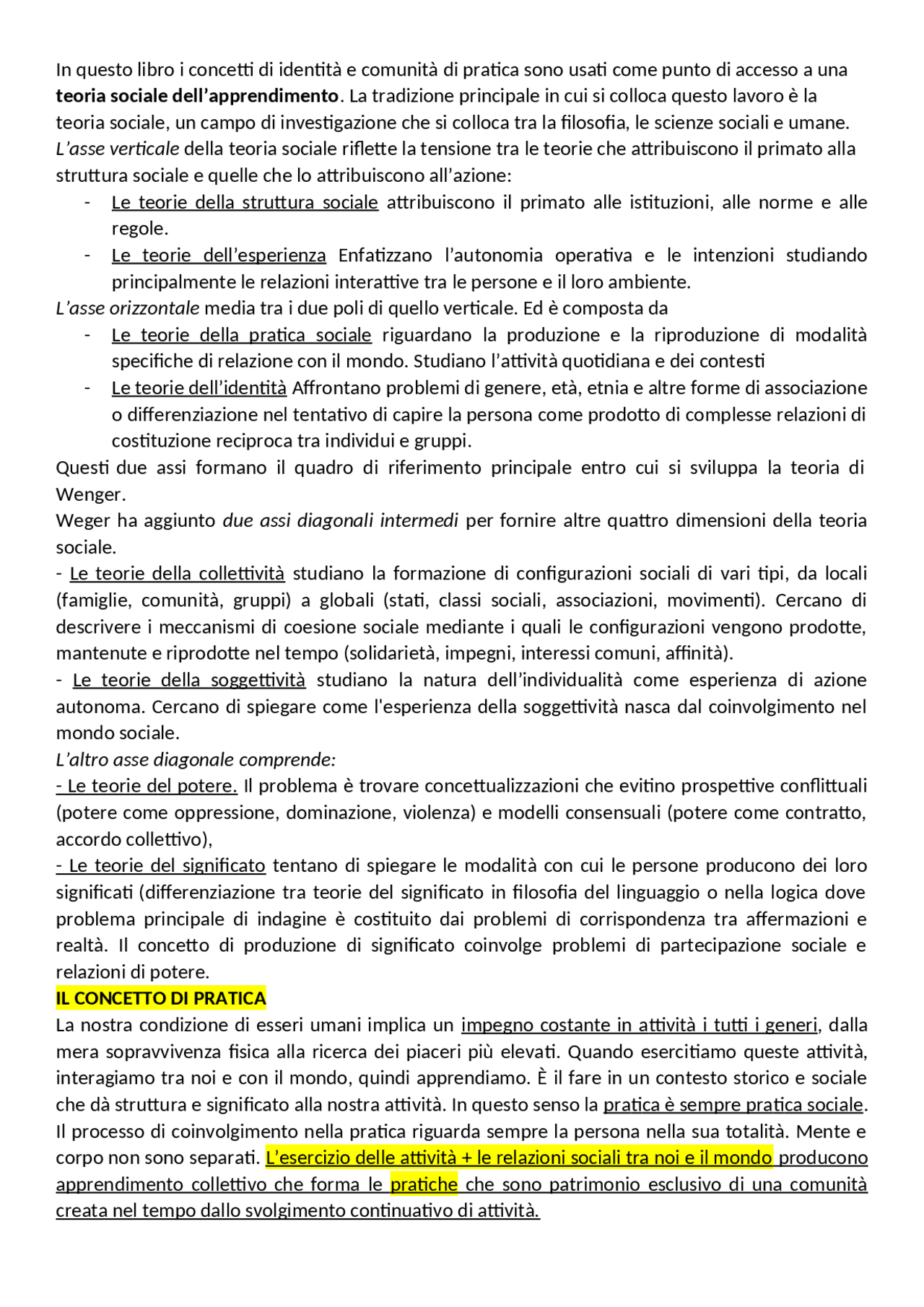 Comunità Di Pratica Wenger Docsity