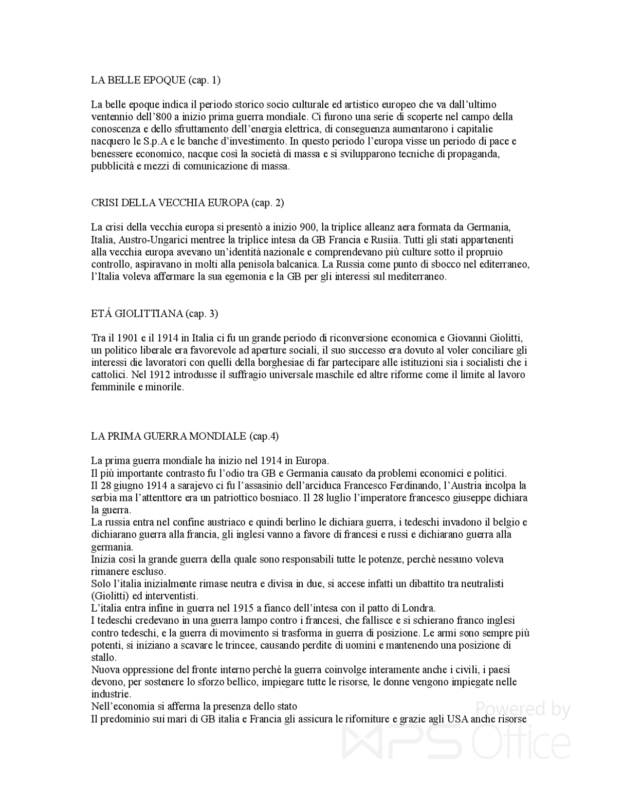 Riassunto Storia Completo Docsity