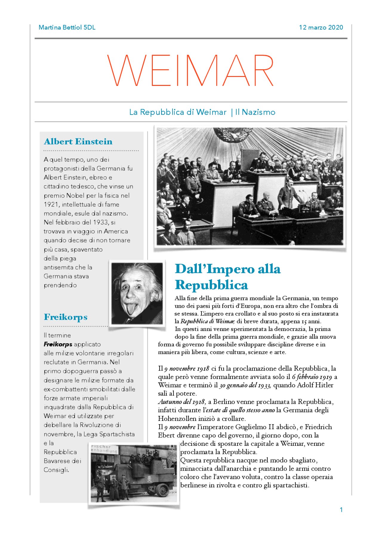 Repubblica Di Weimar Docsity