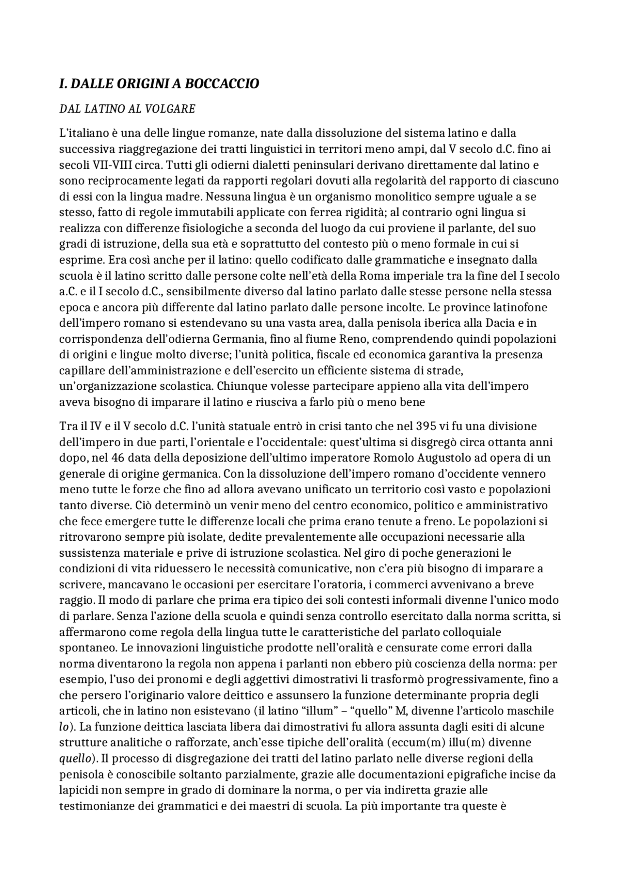 Storia Dellitaliano Roberta Cella Docsity