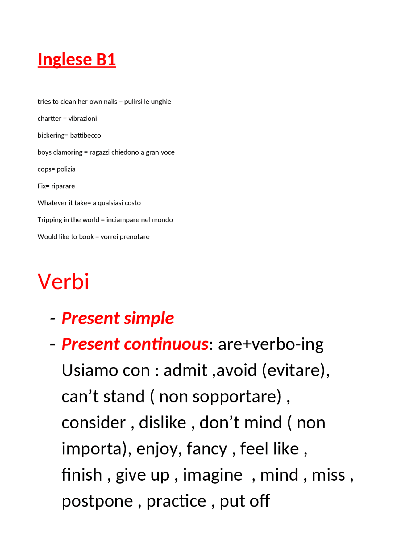 Lingua Inglese per livello B1 - Docsity