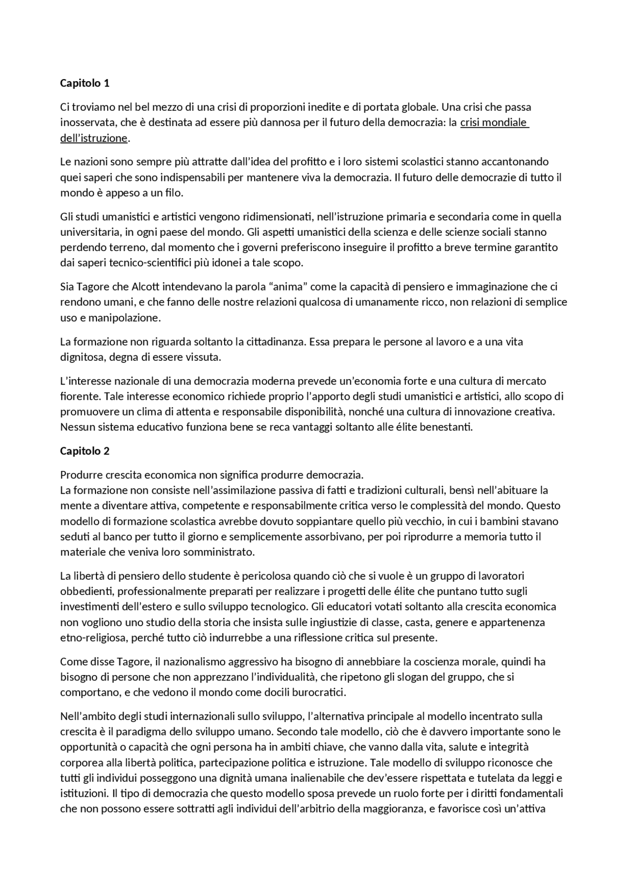Riassunto Non Per Profitto Docsity
