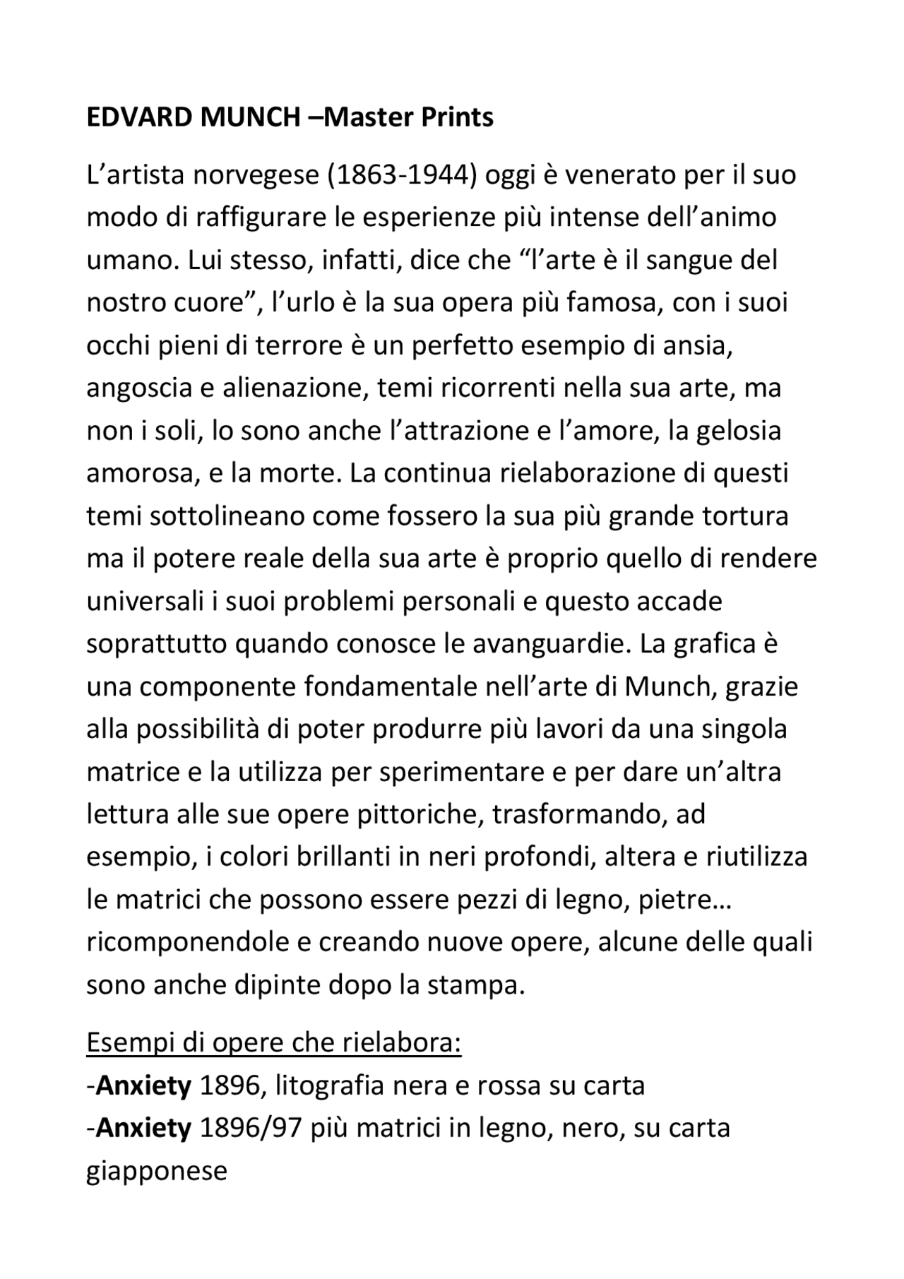 Edvard Munch Appunti Docsity