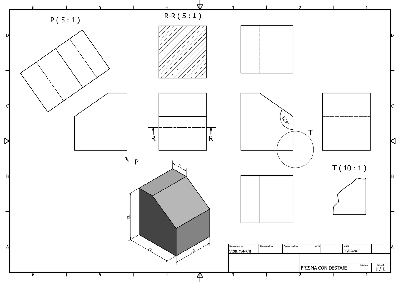 Prisma con destaje elaborado en el programa inventor - Docsity