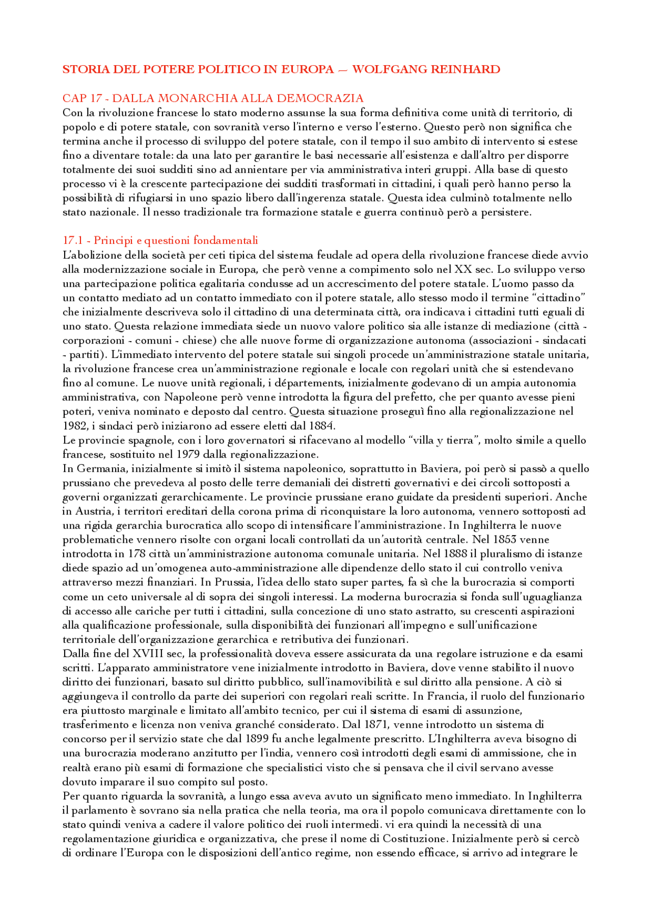 Riassunto Del Libro Di Wreinhard Docsity