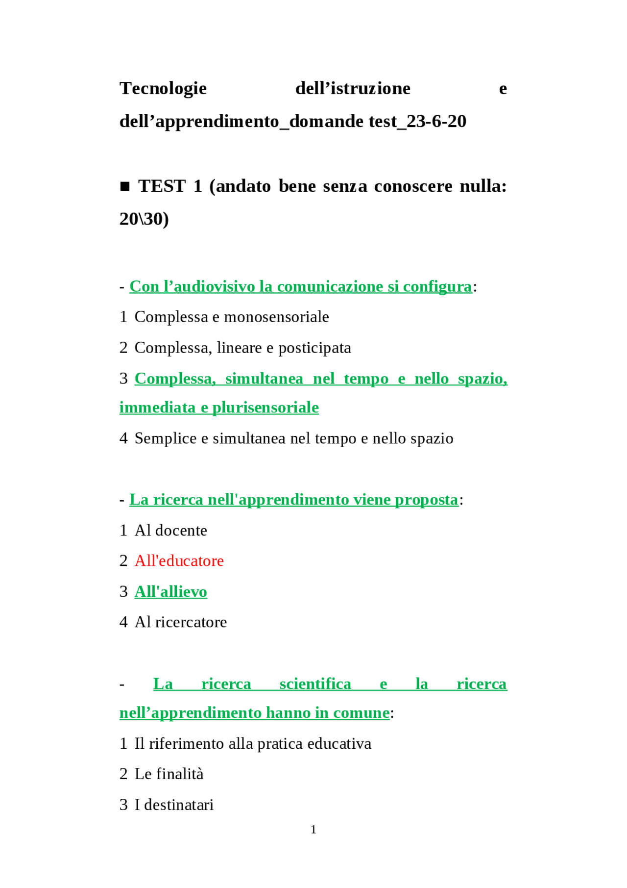 Tecnologie dell'istruzione e dell'apprendimento - Docsity