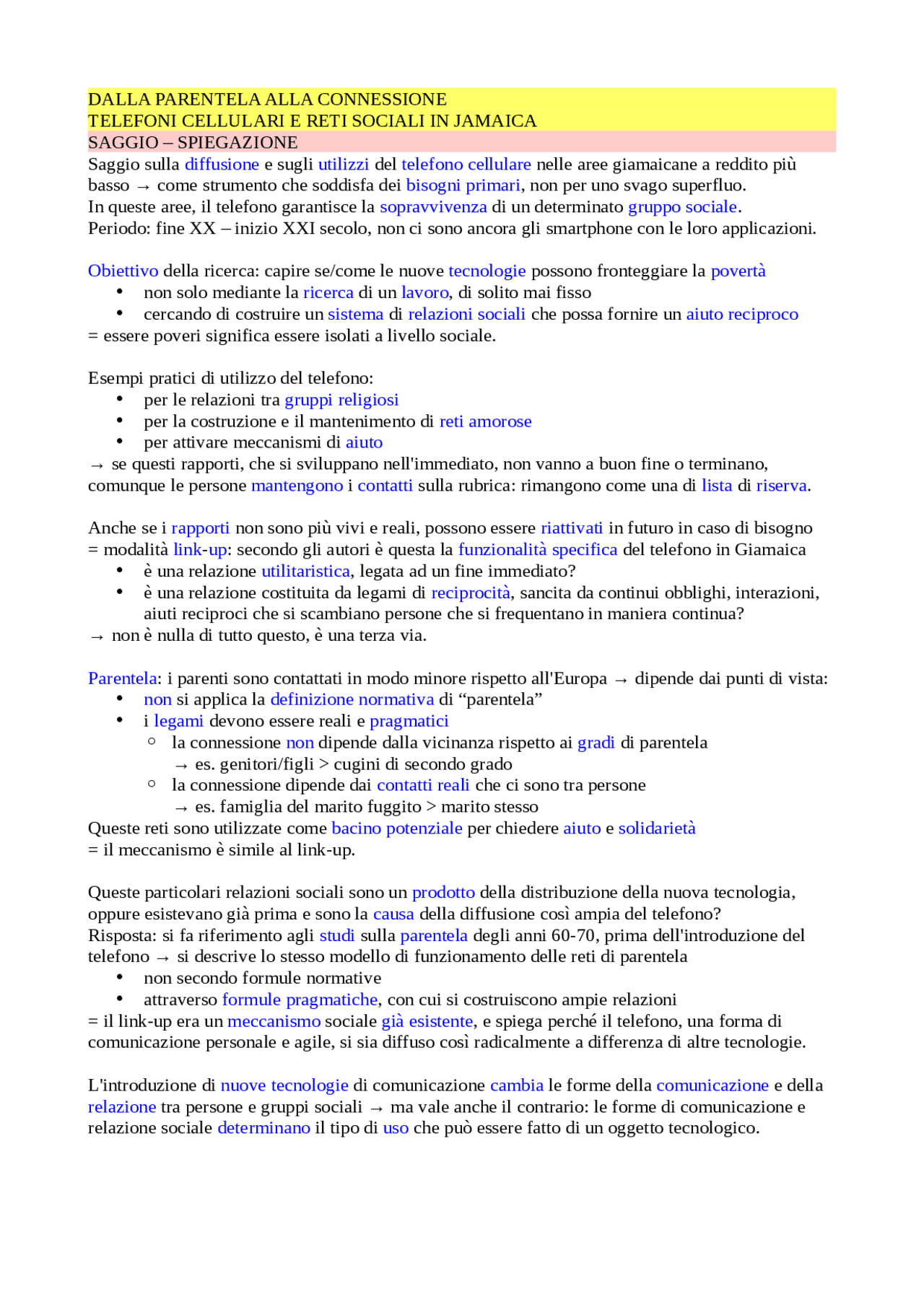 Cultura materiale - Heather Horst e Daniel Miller - Docsity