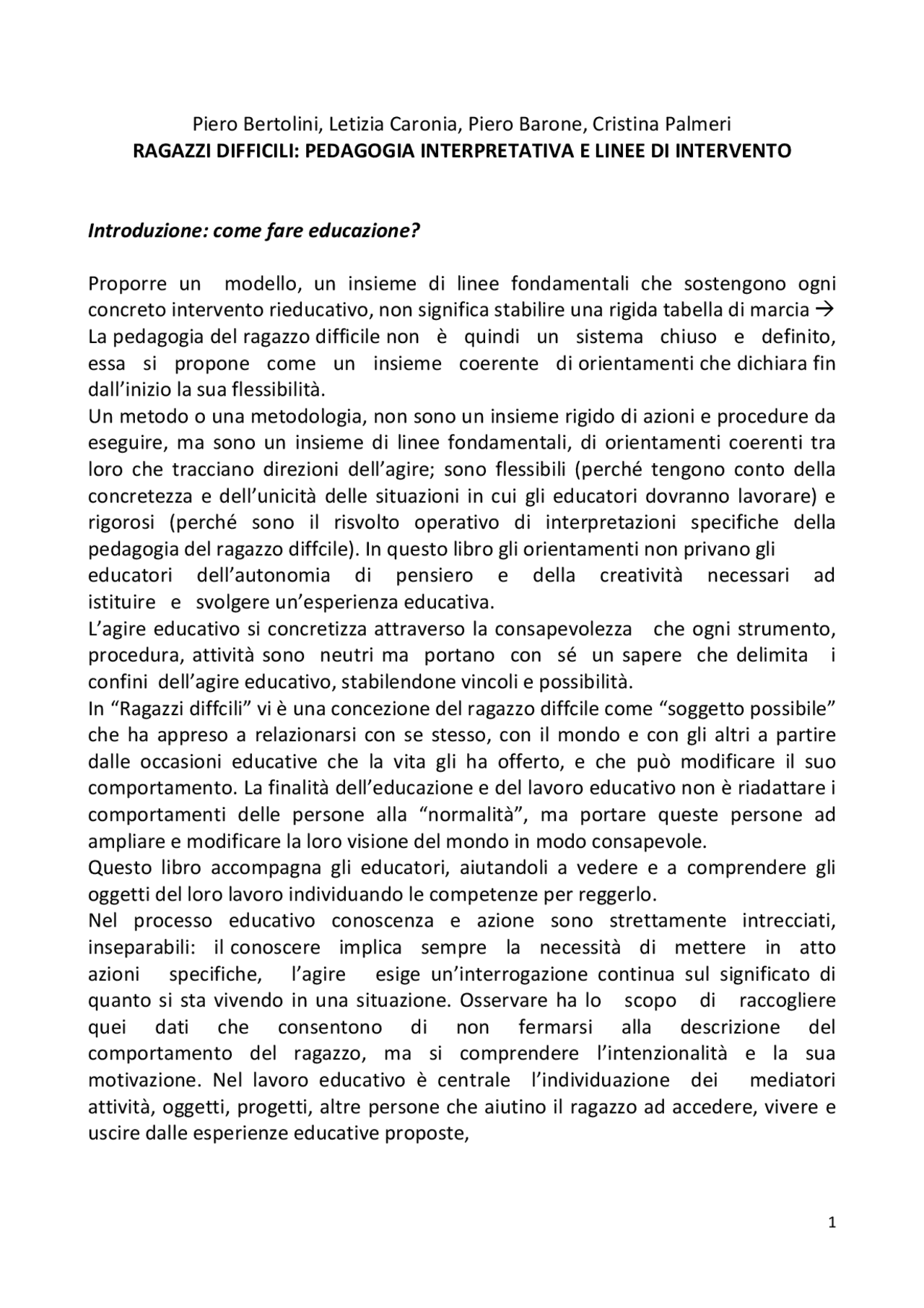 Ragazzi Difficili Pedagogia Interpretativa E Linee Di Intervento Docsity