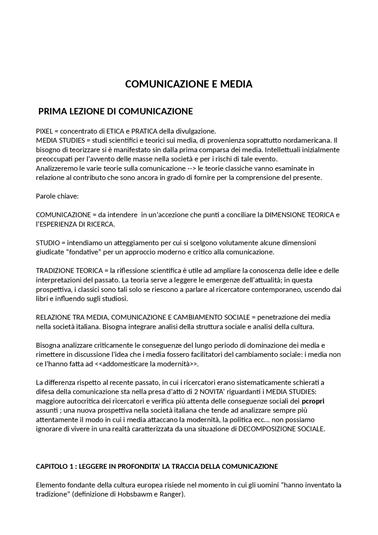 Morcellini Comunicazione E Media Docsity