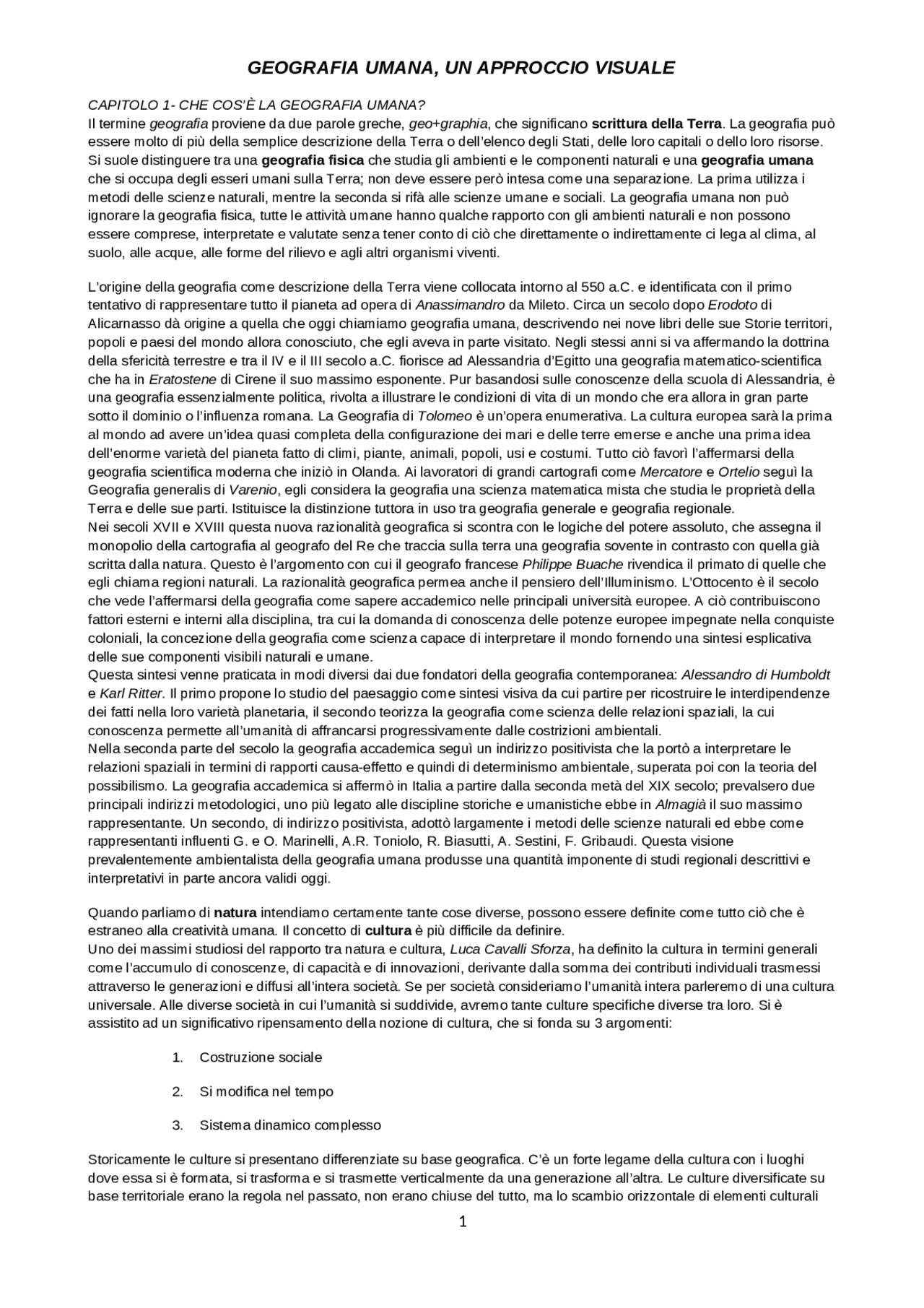 Geografia Umana Un Approccio Visuale Docsity