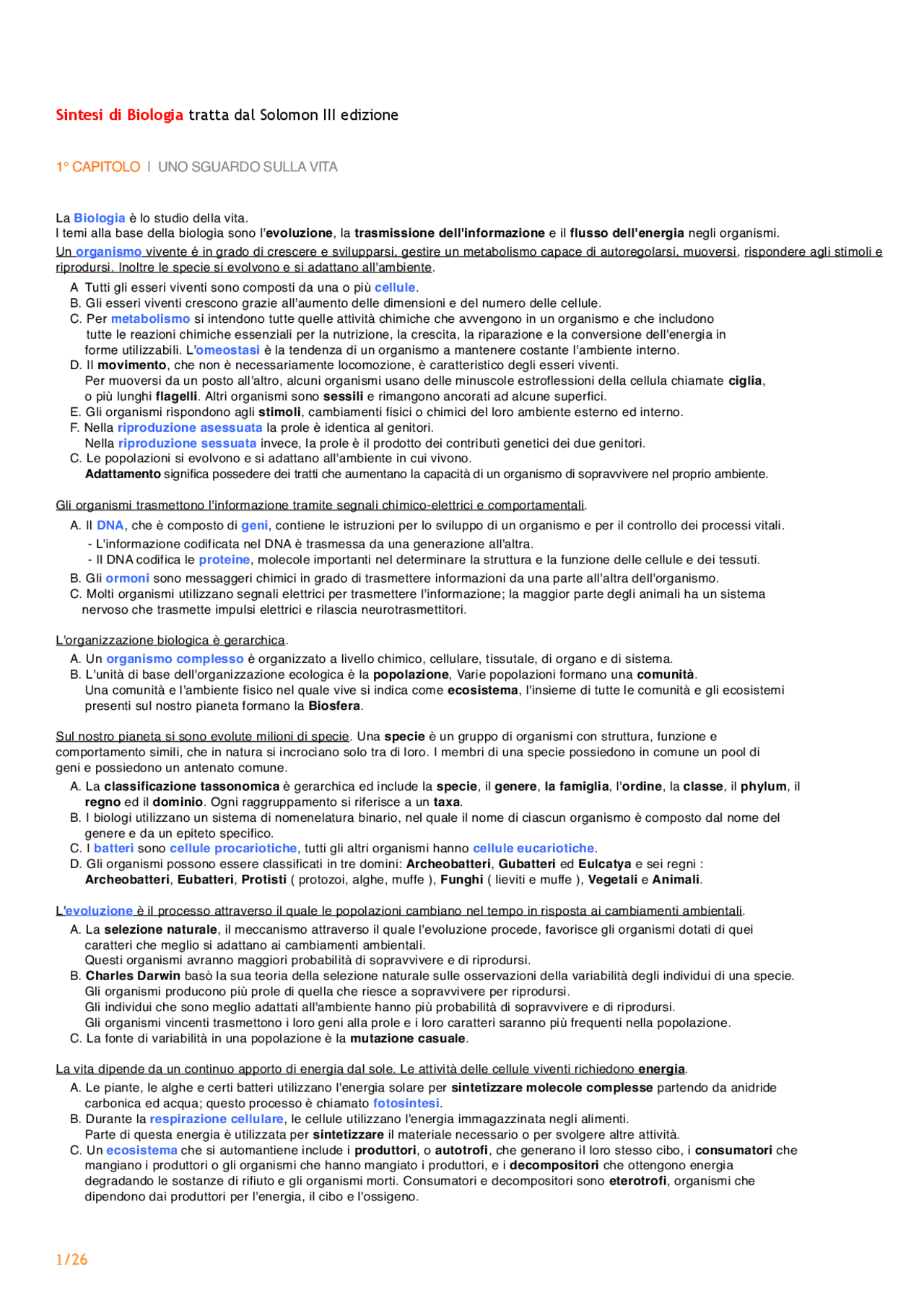 Riassunto Libro Solomon Docsity