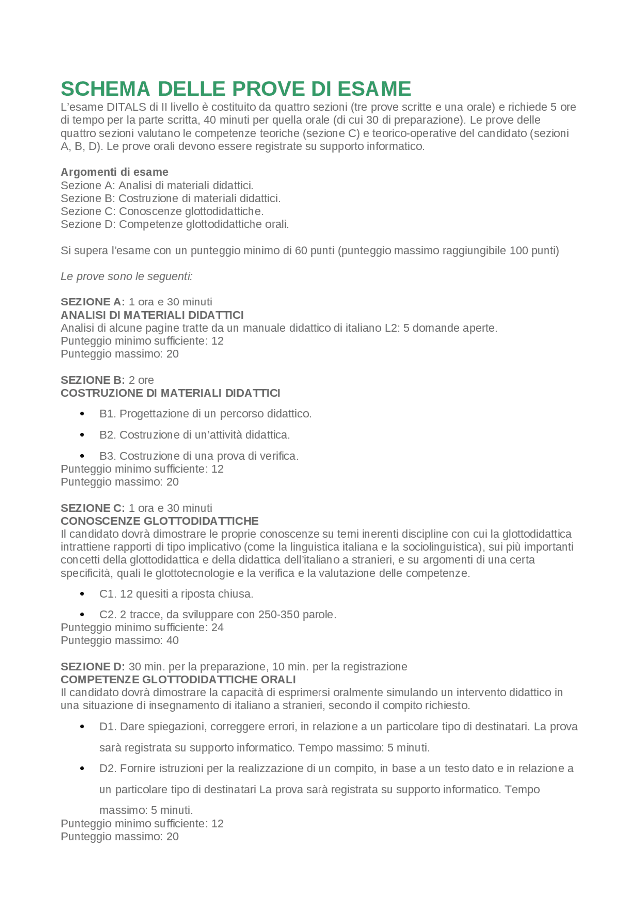 Descrizione Prove Ditals Ii Docsity