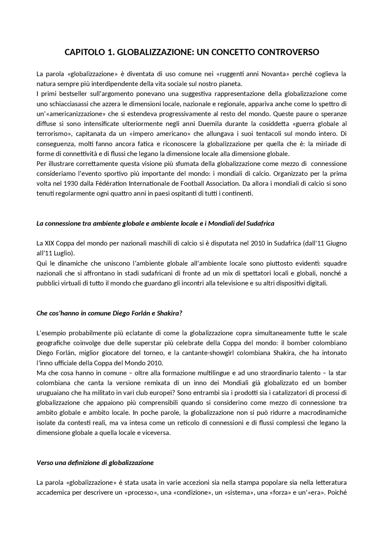 Manfred B Steger La Globalizzazione Docsity
