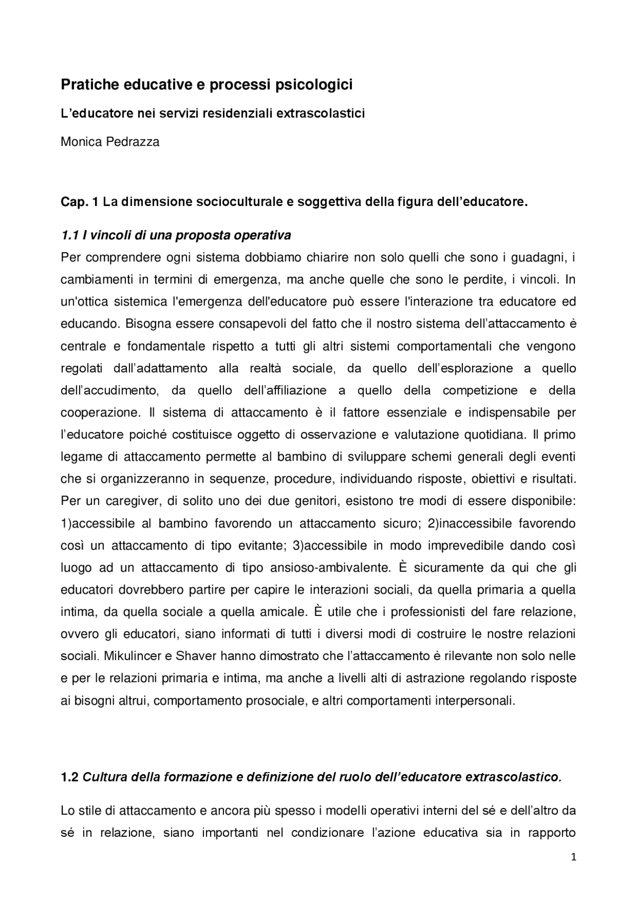 Pratiche Educative E Processi Psicologici Docsity