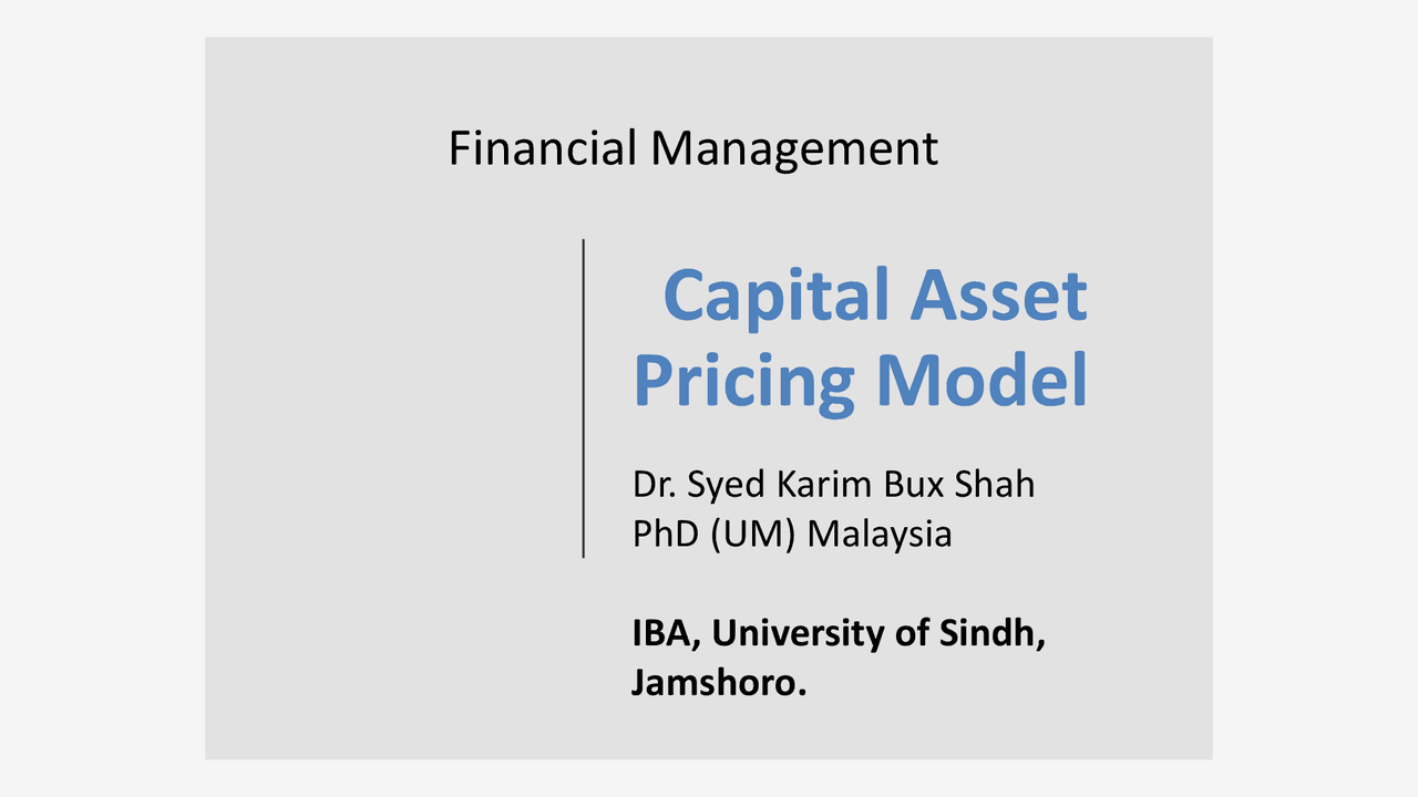 Understanding Systematic and Unsystematic Risk: Capital Asset Pricing ...
