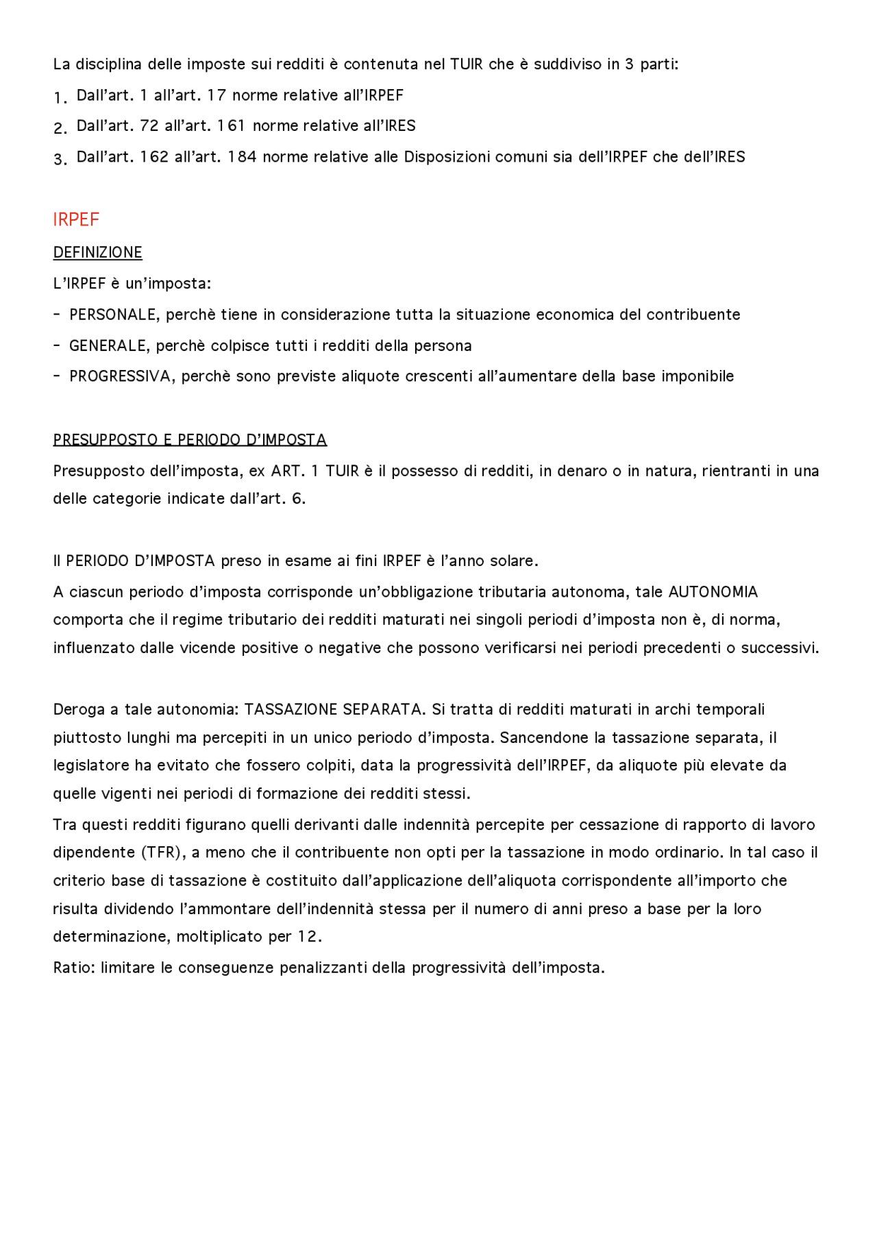 Imposte Irpef Ires E Iva Docsity