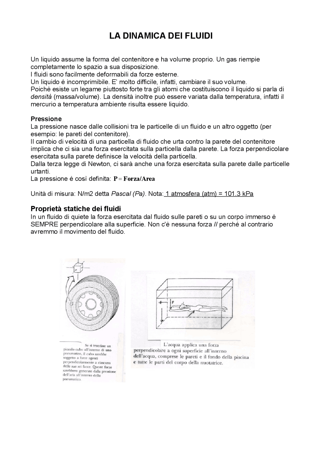 Teoria sulla fisica dei fluidi - Docsity