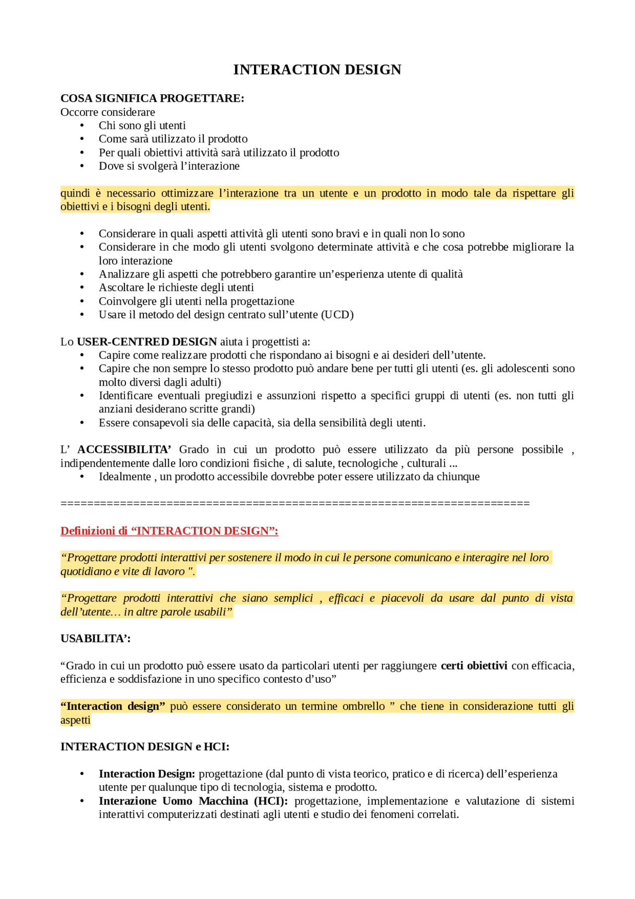 Interaction Design Appunti Ict Docsity