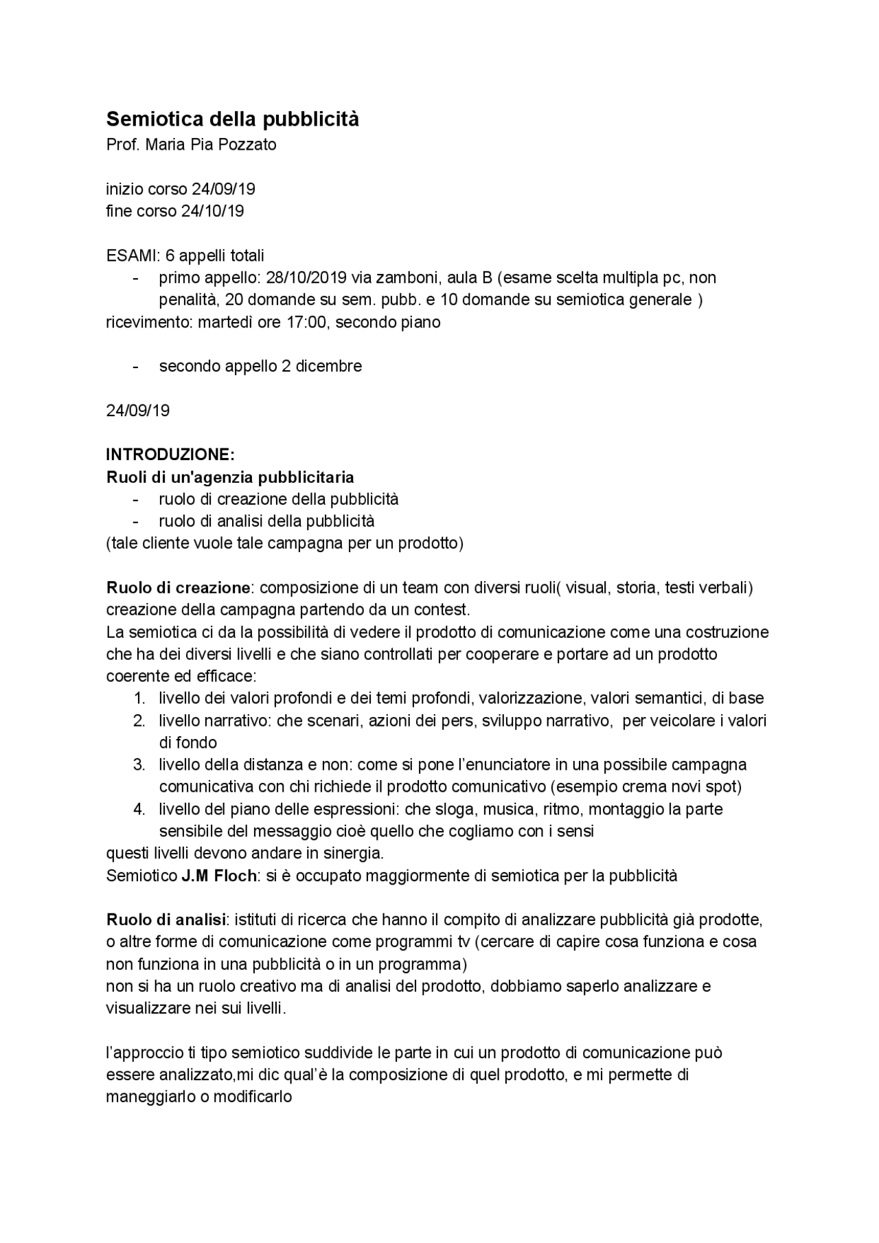 Semiotica Della Pubblicità Docsity