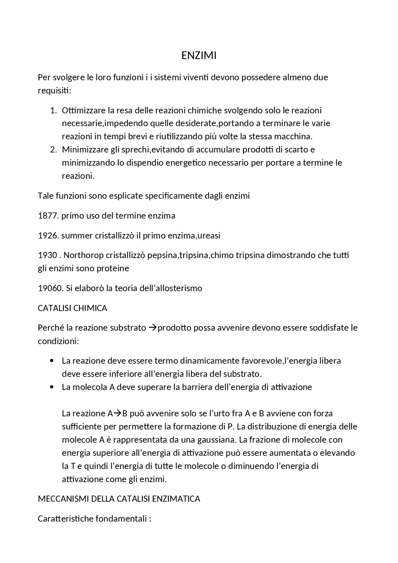 Enzimi Biochimica Appunti Docsity