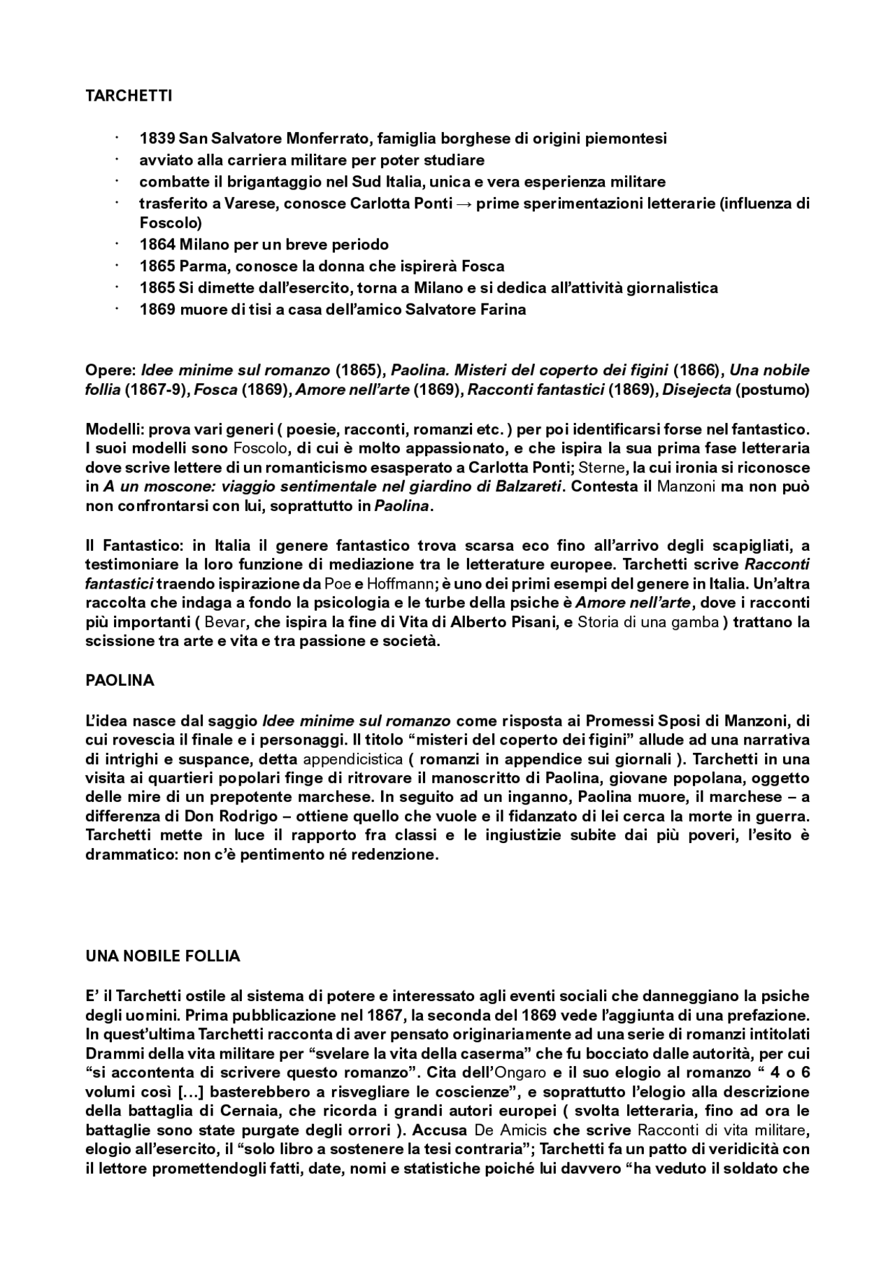 Riassunti Igino Ugo Tarchetti Docsity