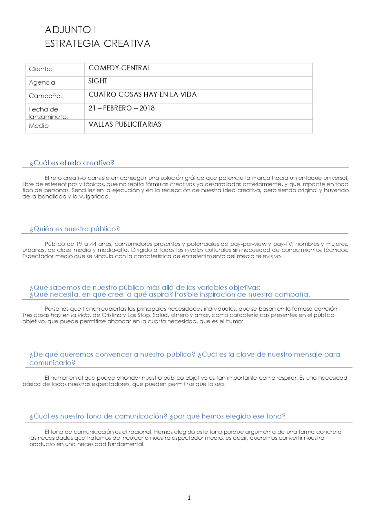 Ejemplo básico de Brief Creativo | Apuntes de Publicidad y Promoción ...