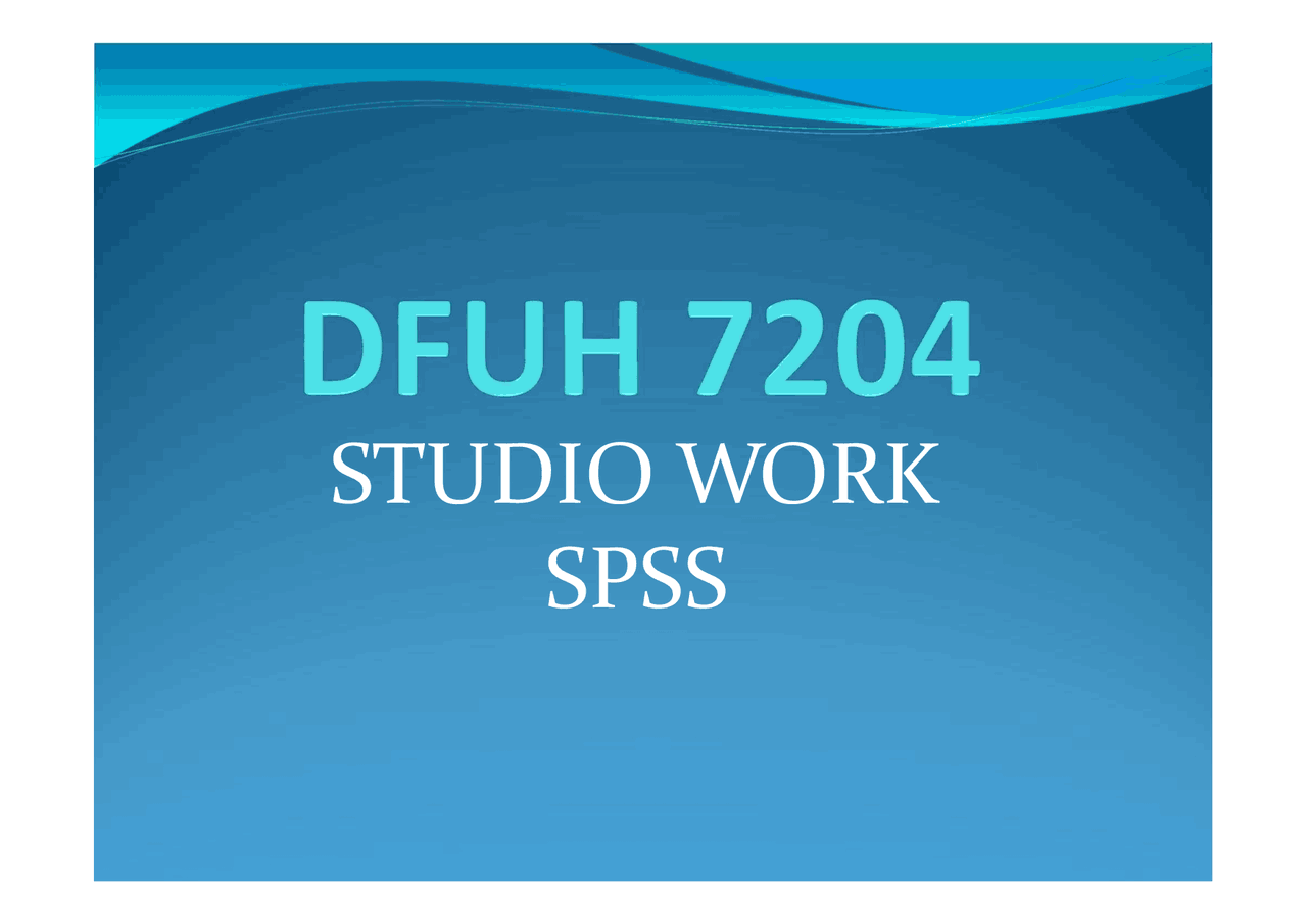 Introduction To Spss Docsity