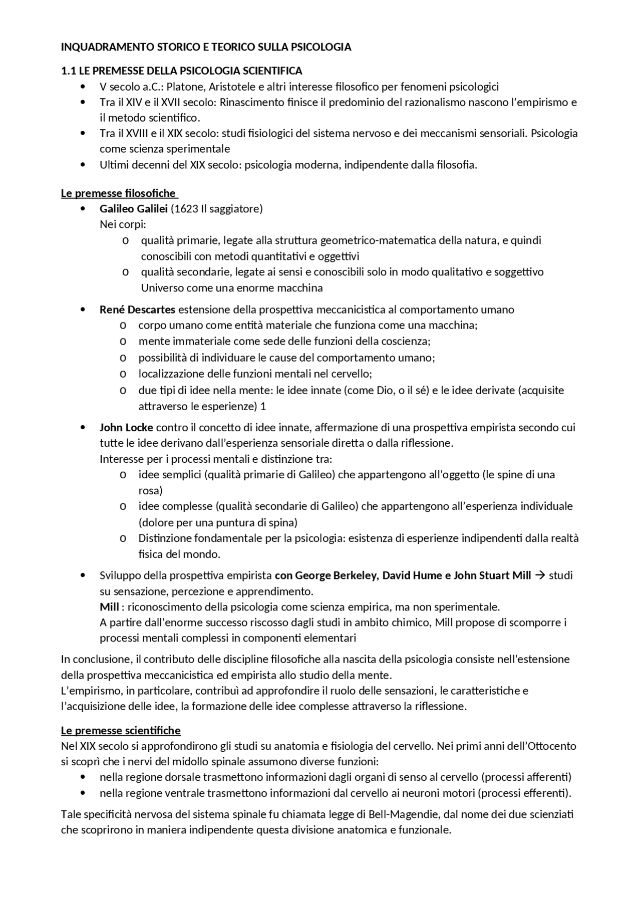 Psicologia generale corso tnfp - Docsity