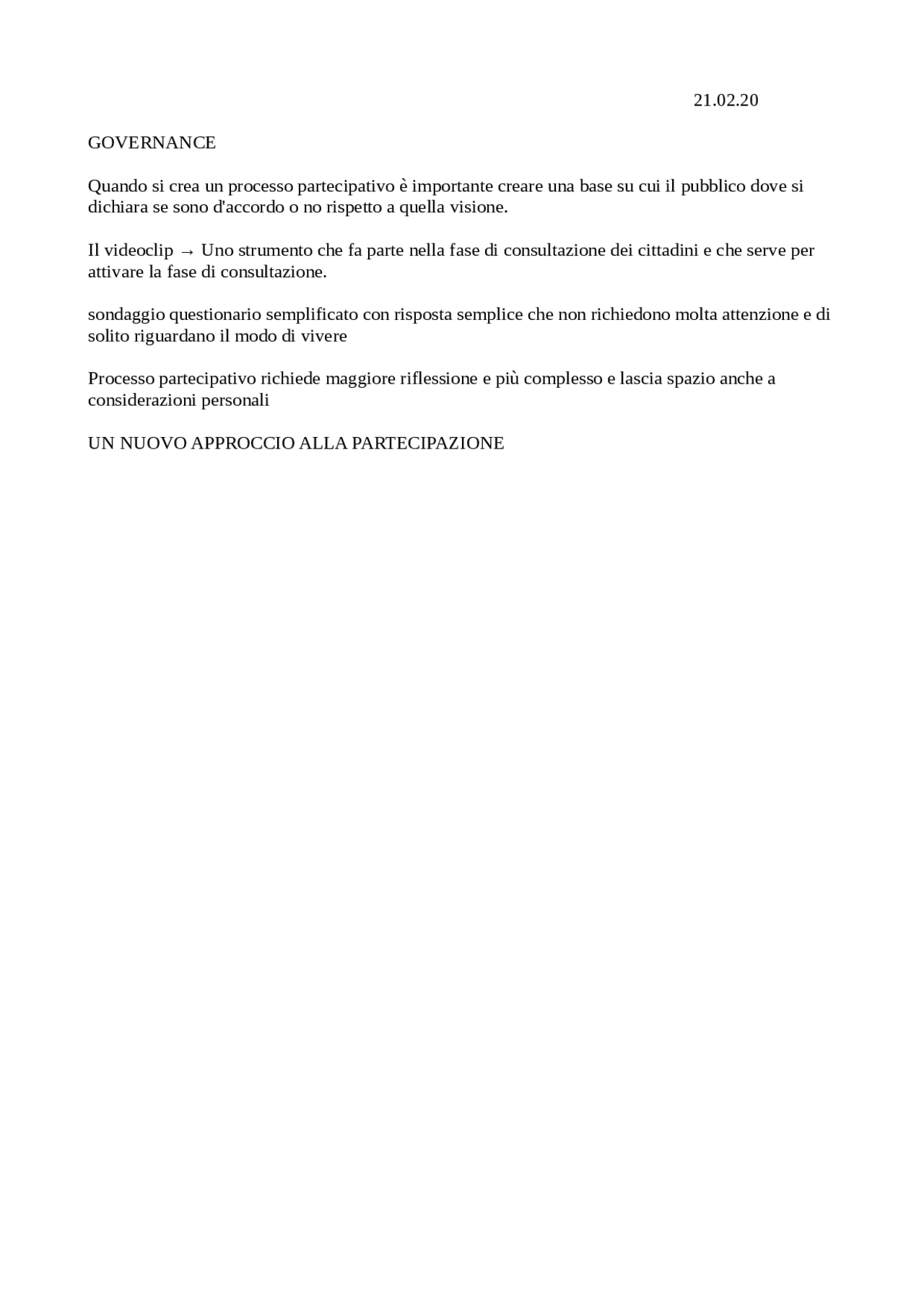 Governance Territoriale Appunti Docsity