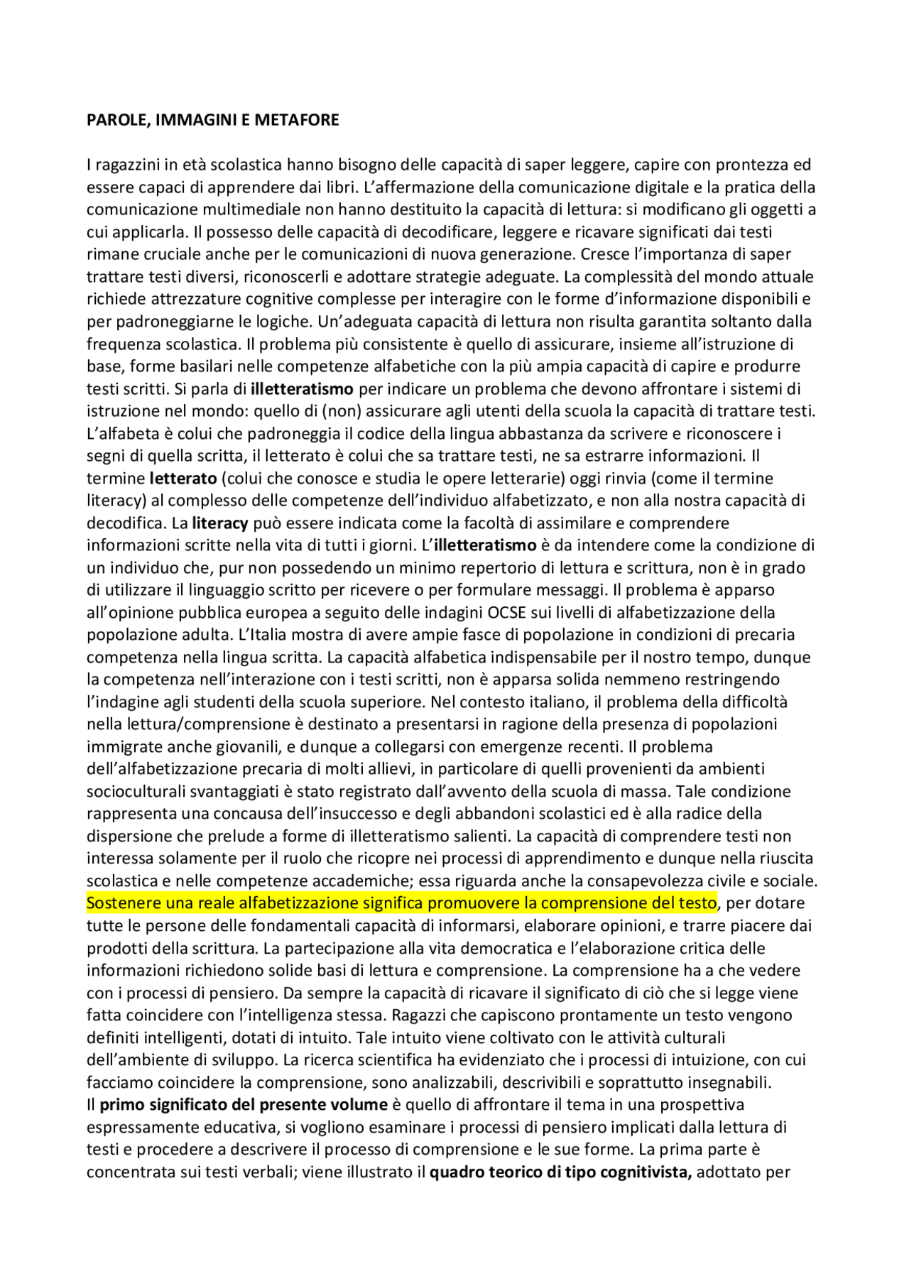 Parole, immagini e metafore. Per una didattica della comprensione ...