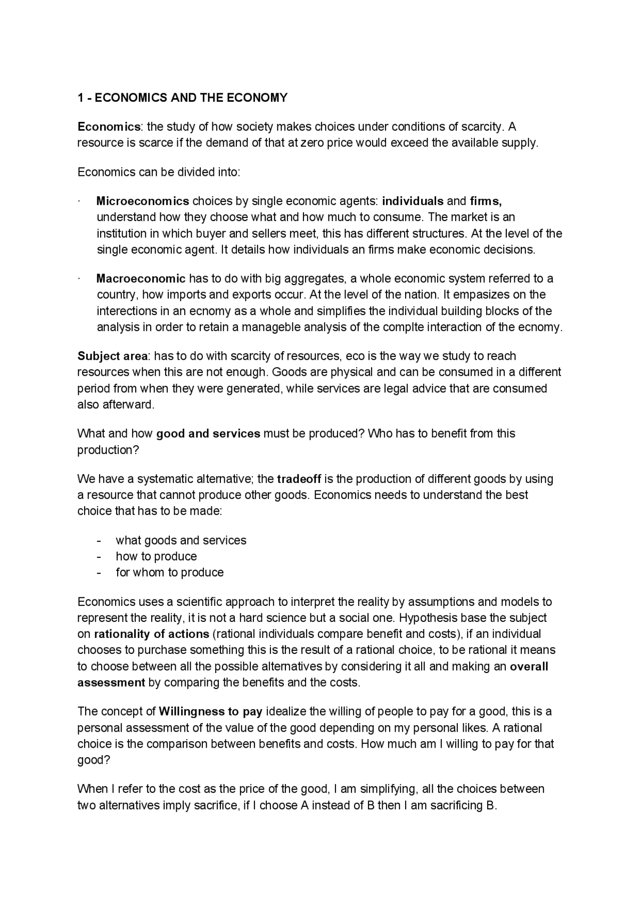 Economics Exam Luiss Summaries Of Economics Docsity