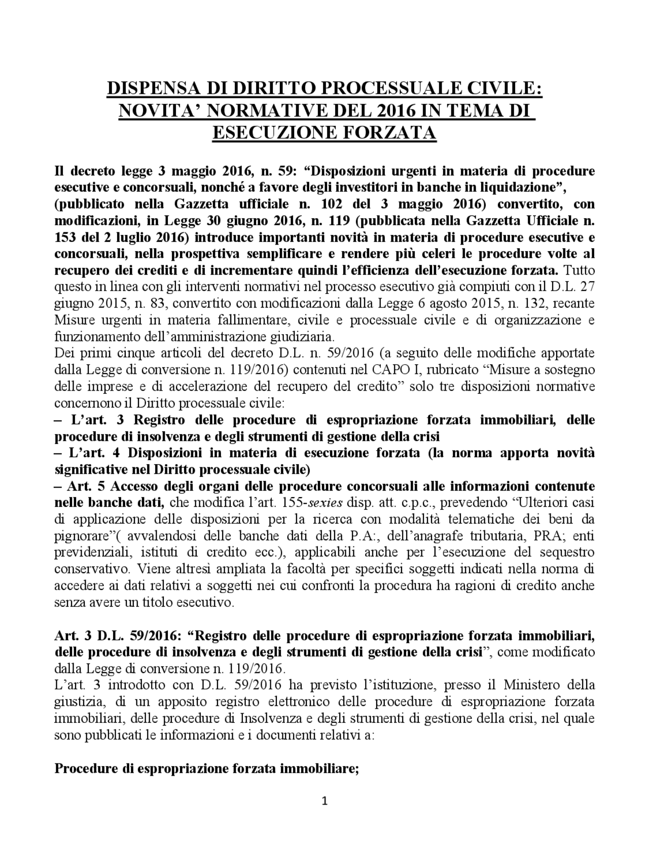 Esecuzione Forzata Nel Procedimento Civile Docsity