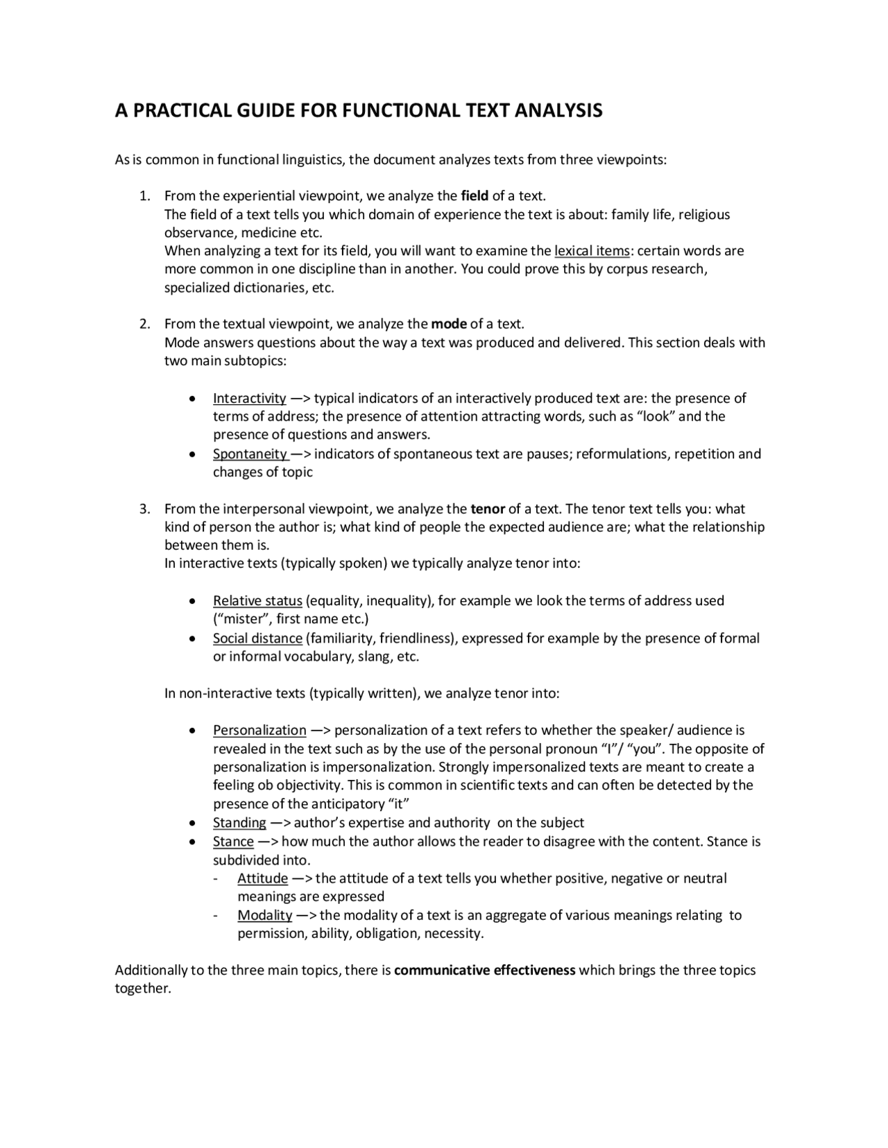 Text Analysis Unito Docsity