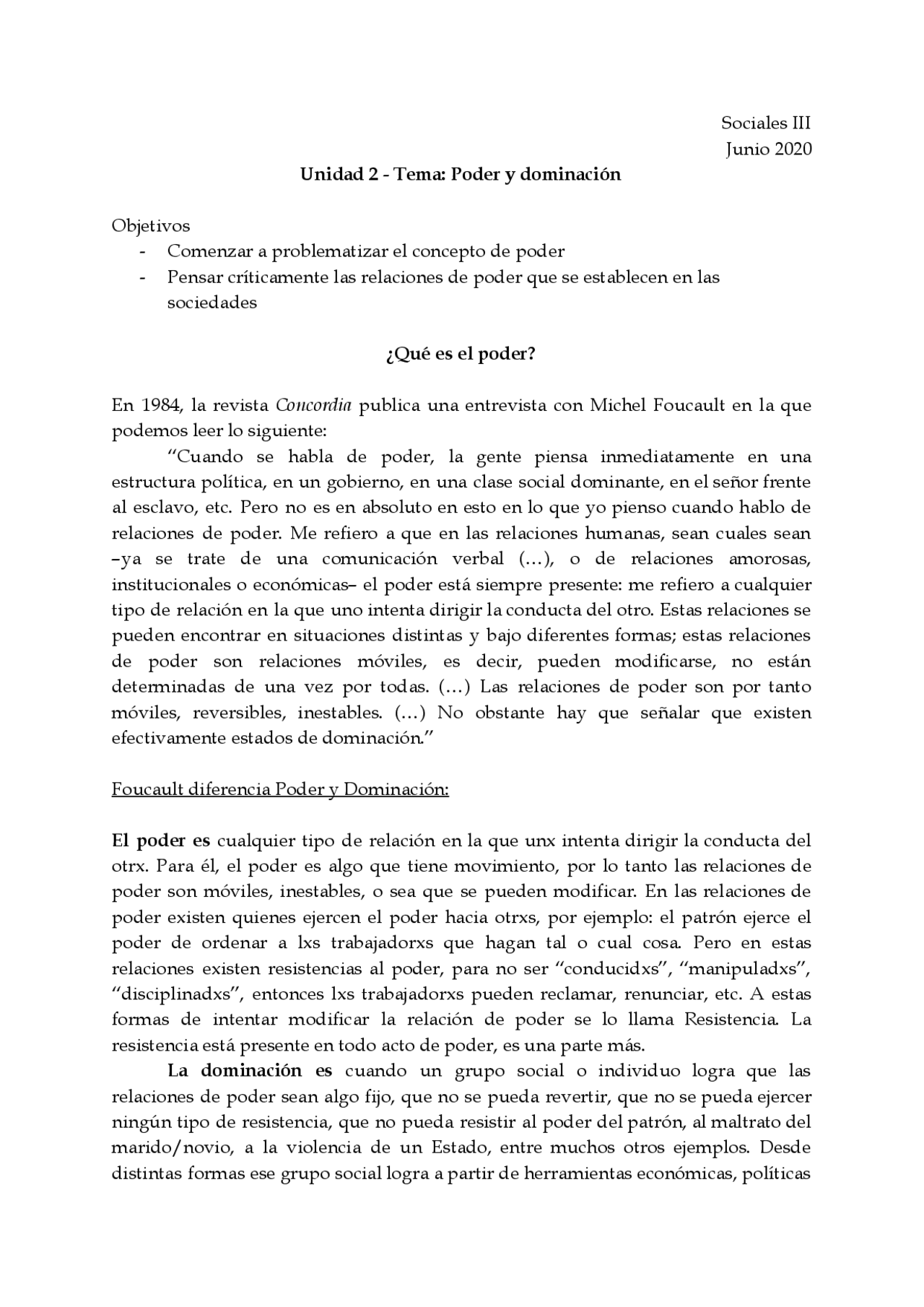 Clase sobre Poder y dominacion - Docsity