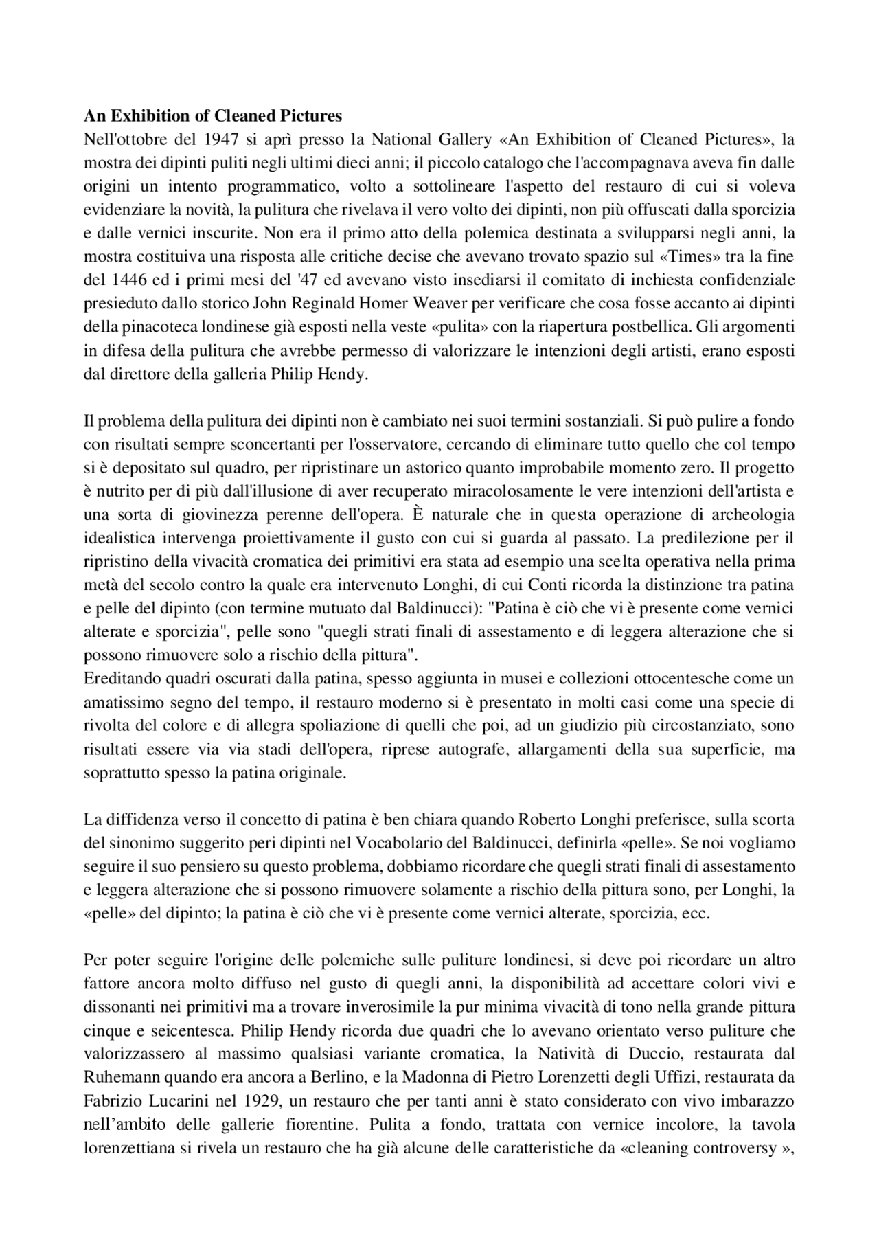 Riassunto Completo Libro Sul Restauro By Ernst Hans Gombrich Stephen