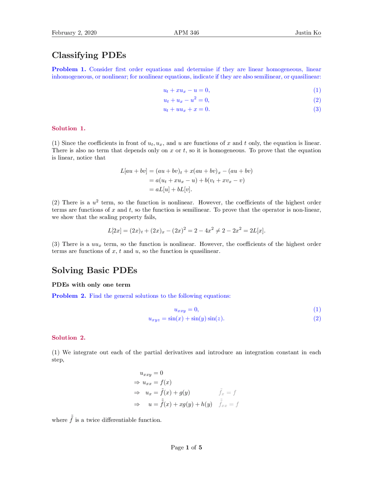 Pde Partial Differntial Equation Docsity