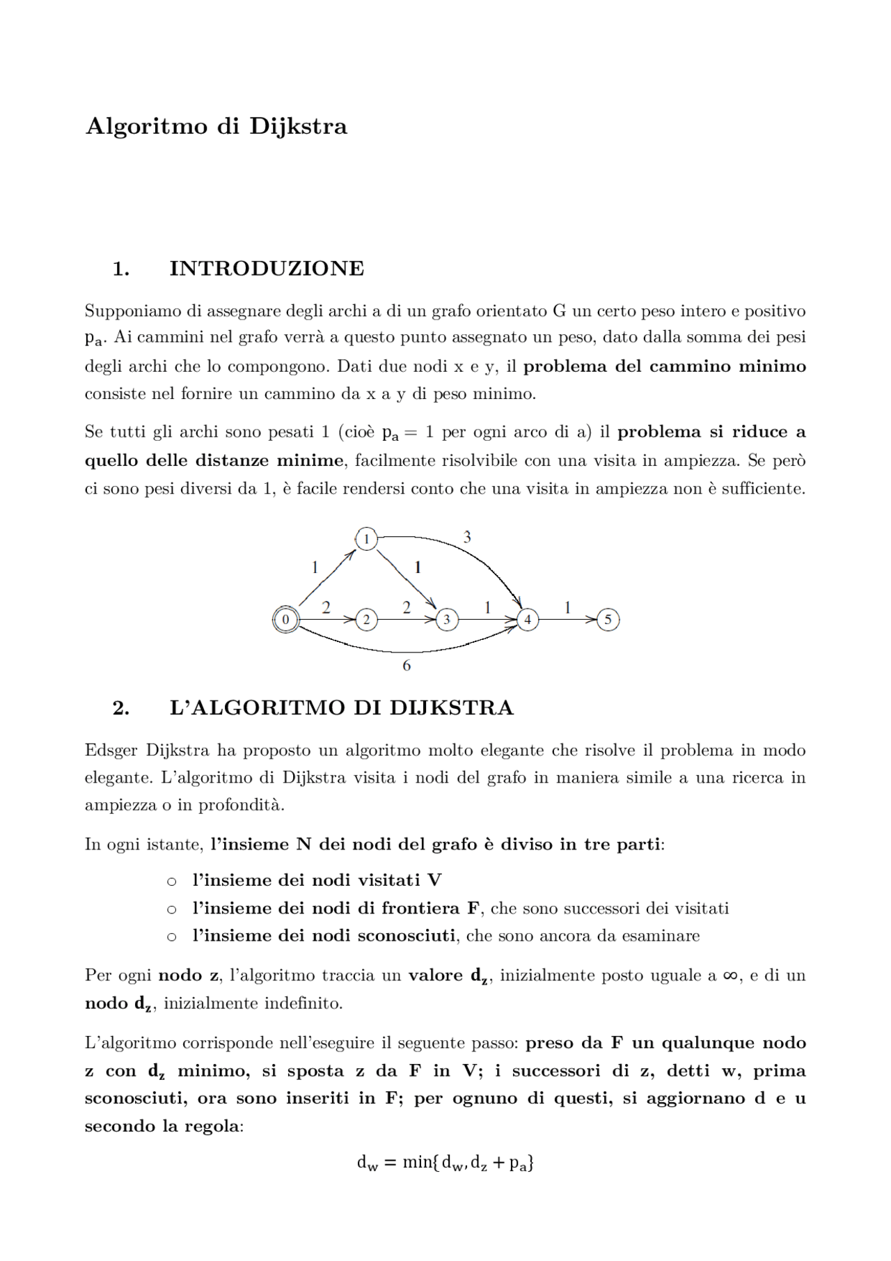 Spiegazione dell'algoritmo di Dijkstra | Sintesi del corso di Calcolo ...