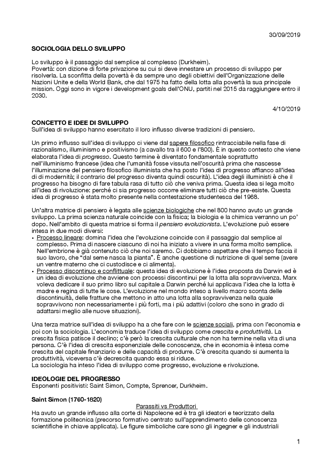 Appunti Sociologia Dello Sviluppo Prof Rovati 1 Semestre Docsity